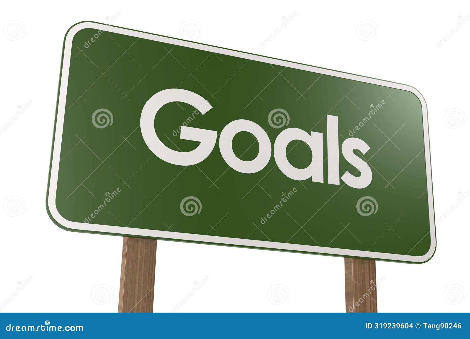 Green Road Sign Banner with Goals Word Stock Illustration ...
