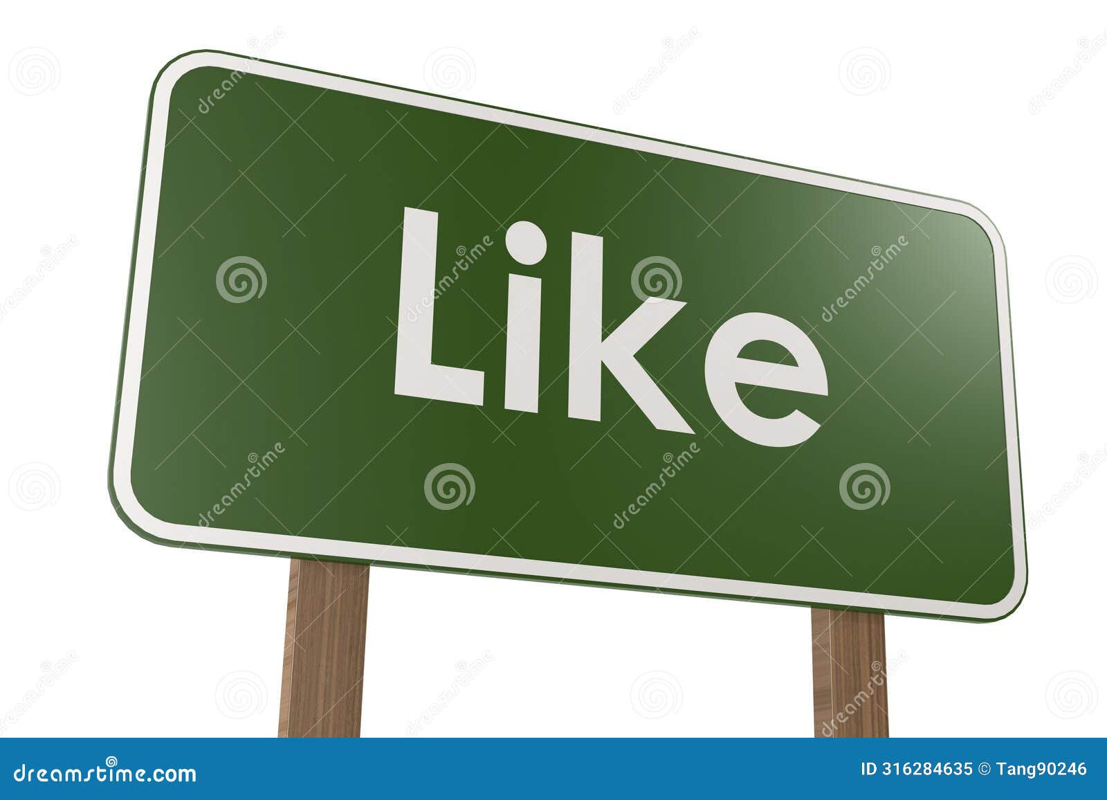 Green Road Sign Banner with Like Word Stock Illustration - Illustration ...