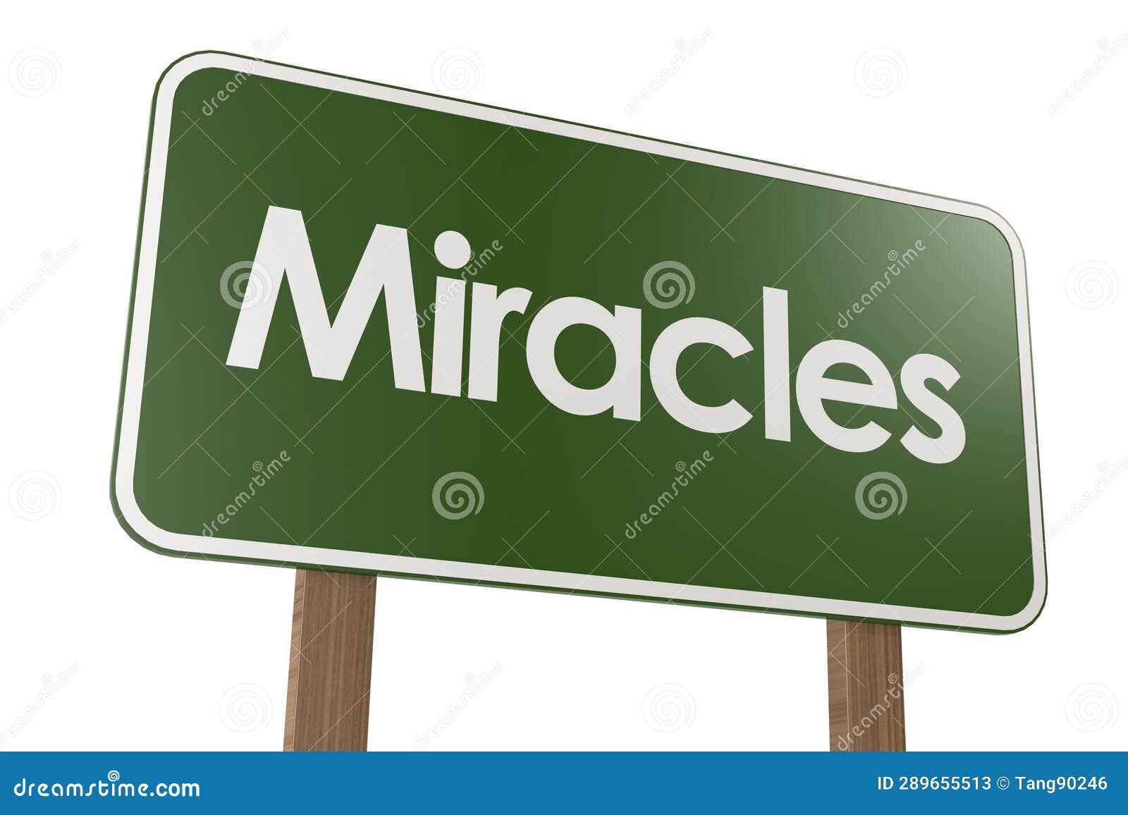 Green Road Sign Banner with Miracles Word Stock Illustration ...