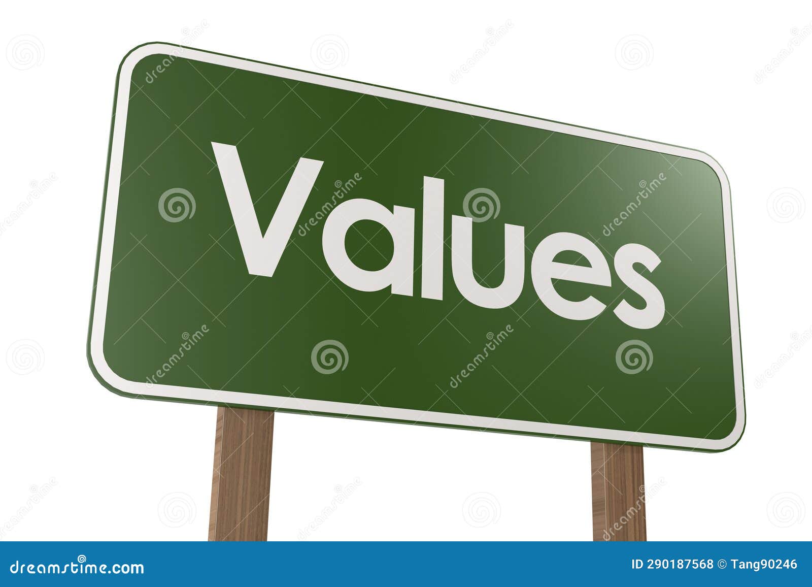 Green Road Sign Banner with Values Word Stock Illustration ...