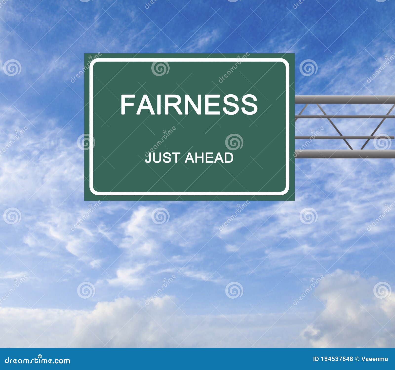 Road Sign to Fairness stock photo. Image of road, sign - 184537848