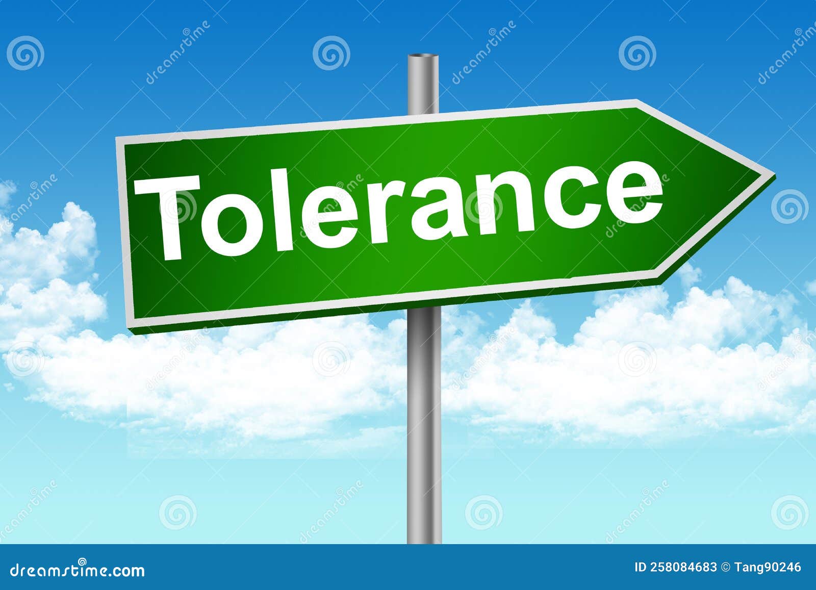 Green Road Sign with Tolerance Word Stock Illustration - Illustration ...