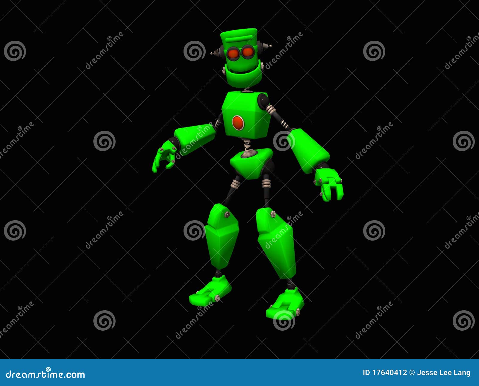 Green robot stock illustration. Illustration of render - 17640412