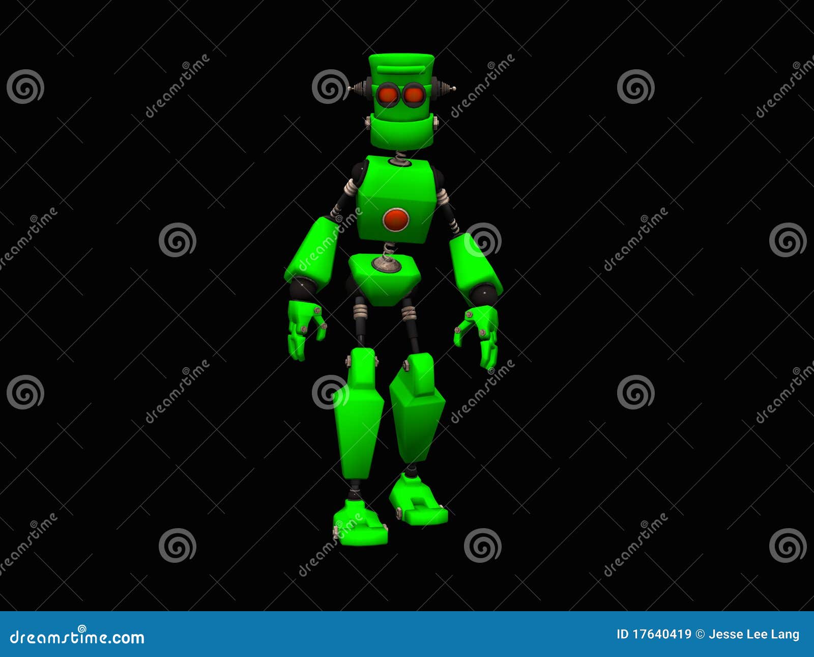 Green robot stock illustration. Illustration of render - 17640419