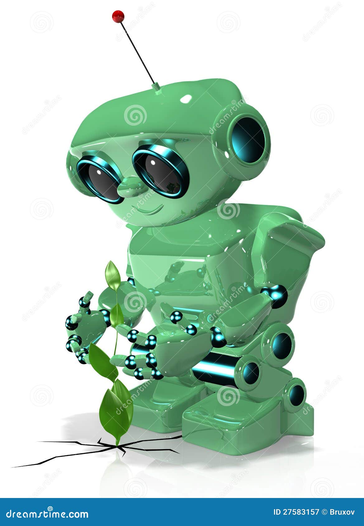 Green Robot Royalty Free Stock Photography - Image: 27583157