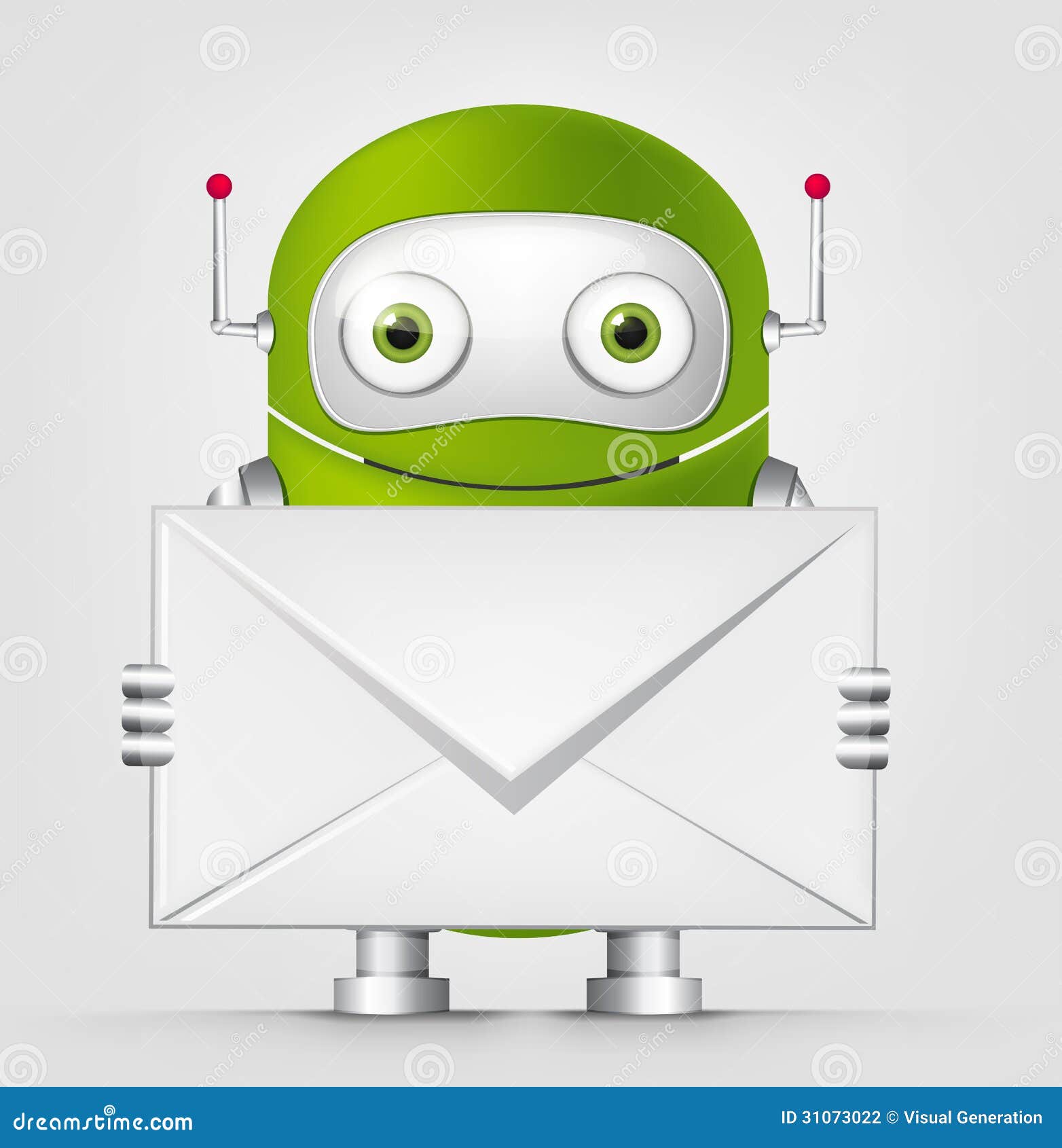 Robot Mailman E-mail Campaigns Vector Illustration | CartoonDealer.com ...