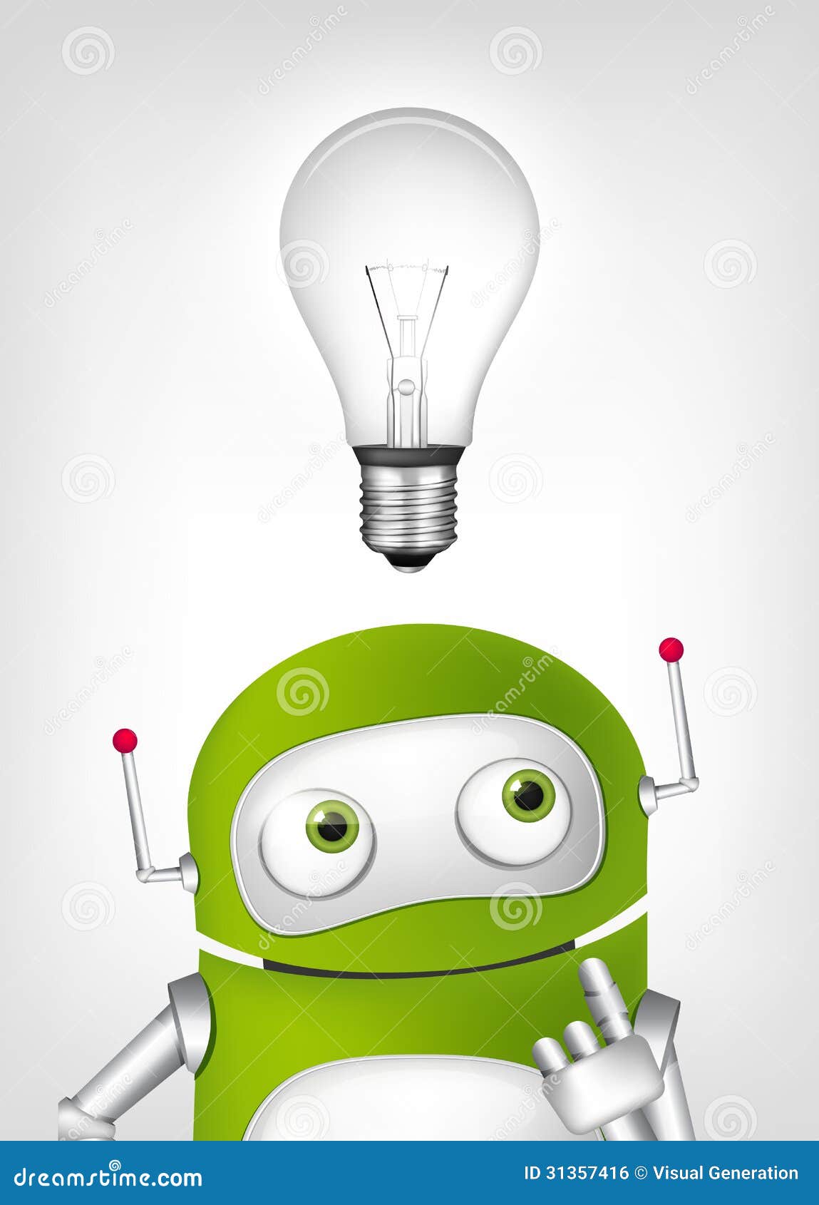 Green Robot stock vector. Illustration of future, depression - 31357416