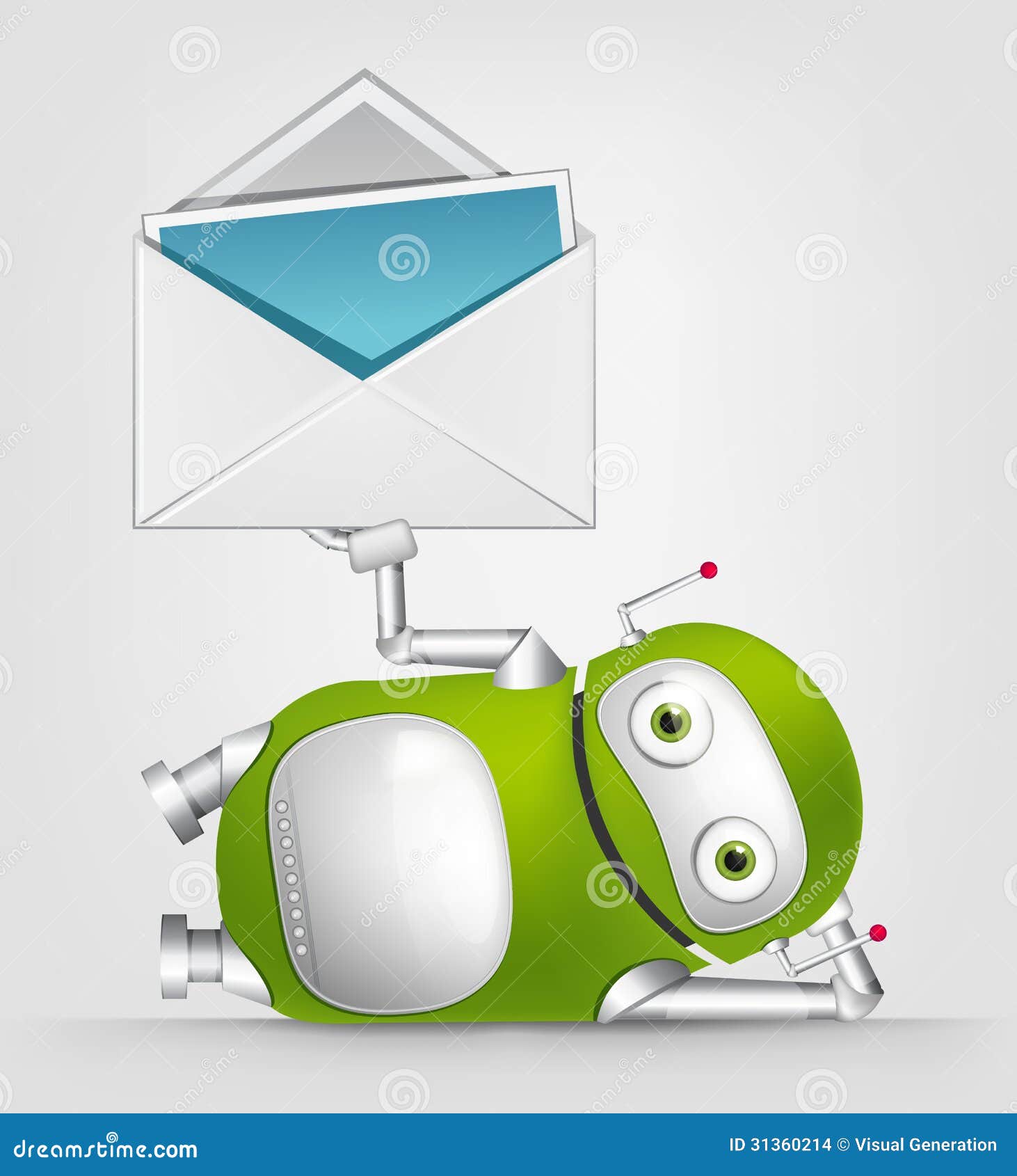 Green Robot stock vector. Illustration of business, green - 31360214