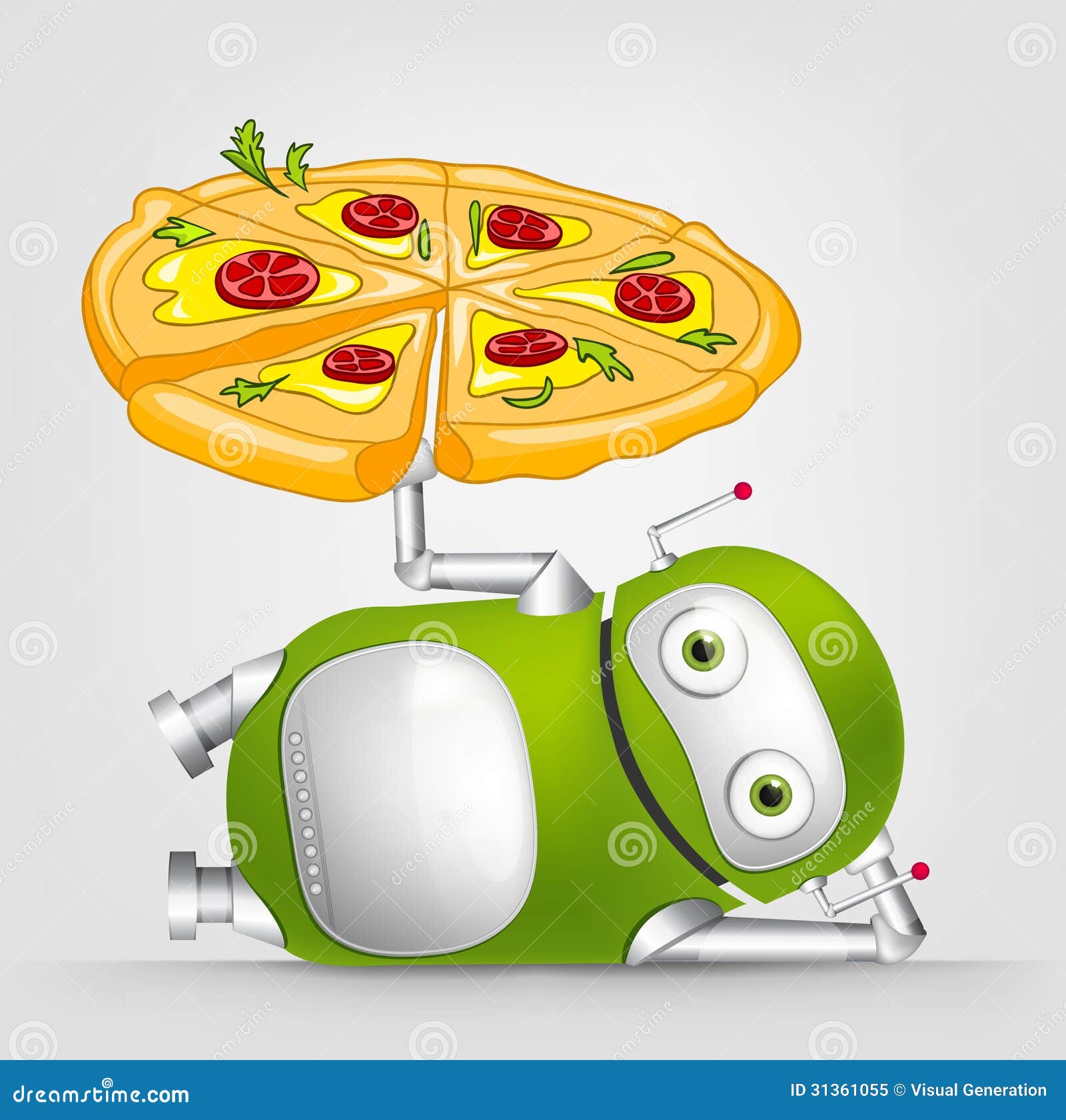 Green Robot stock vector. Illustration of italian, cheese - 31361055