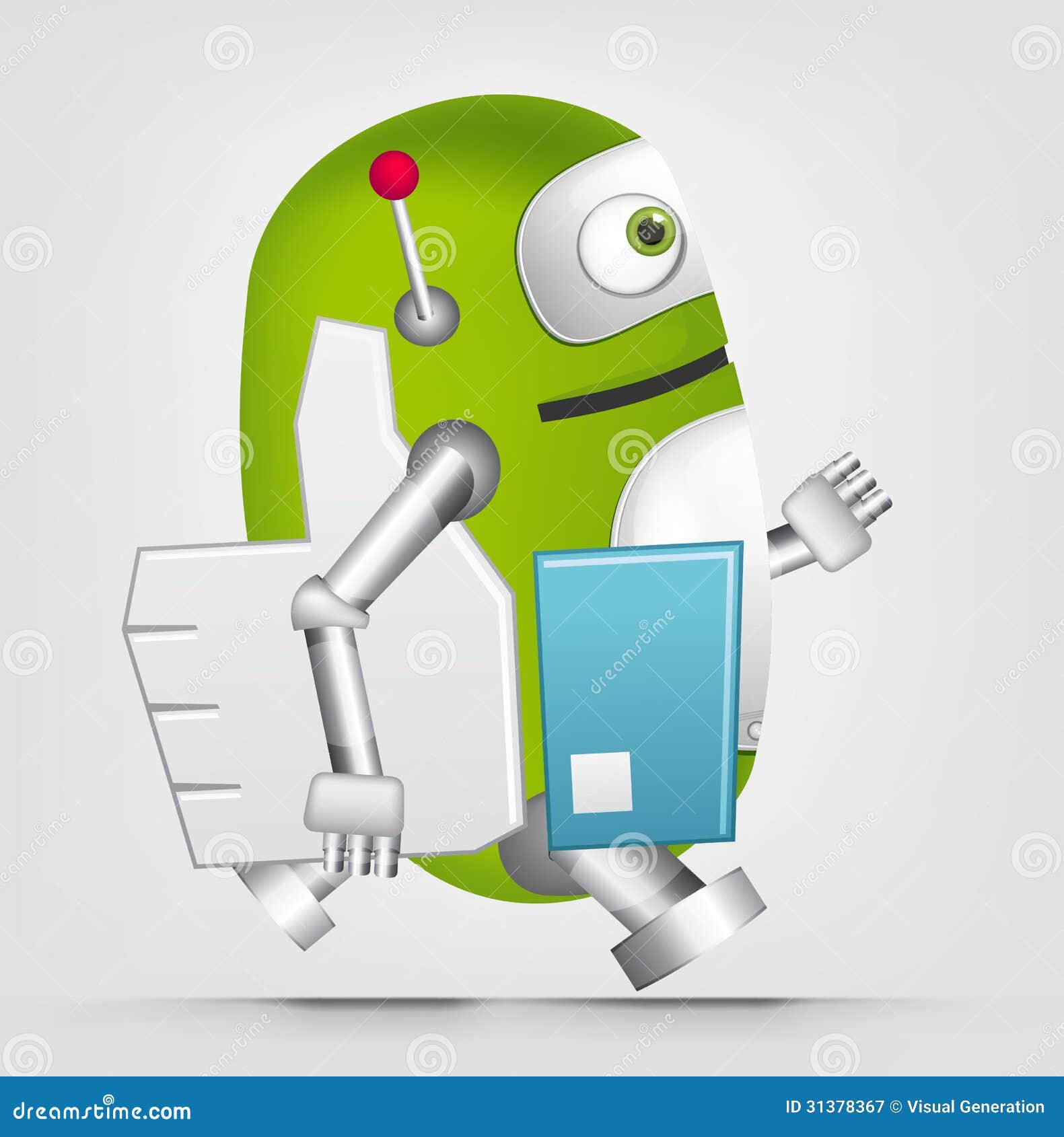 Green Robot stock vector. Illustration of blog, intelligence - 31378367