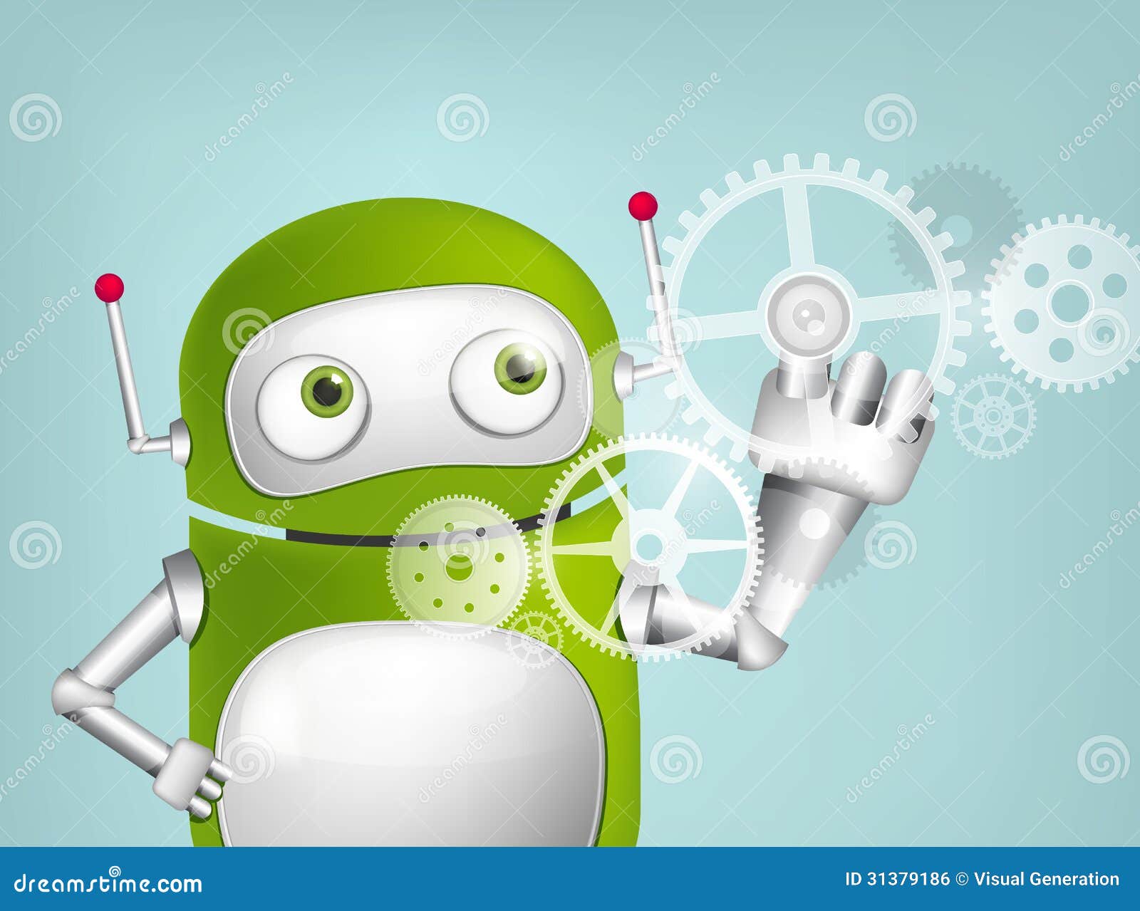 Green Robot stock illustration. Illustration of contemporary - 31379186