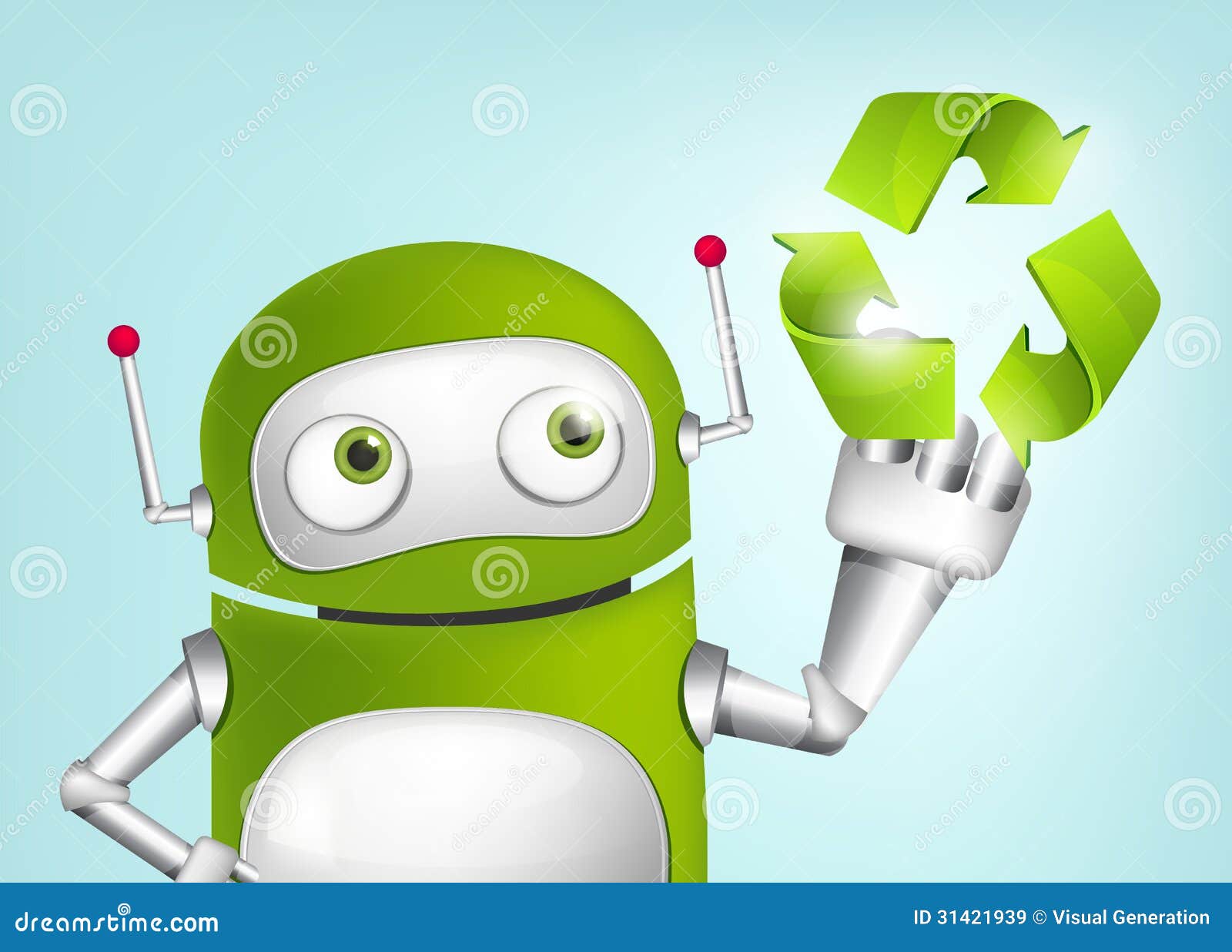 Green Robot stock vector. Illustration of arrow, future - 31421939