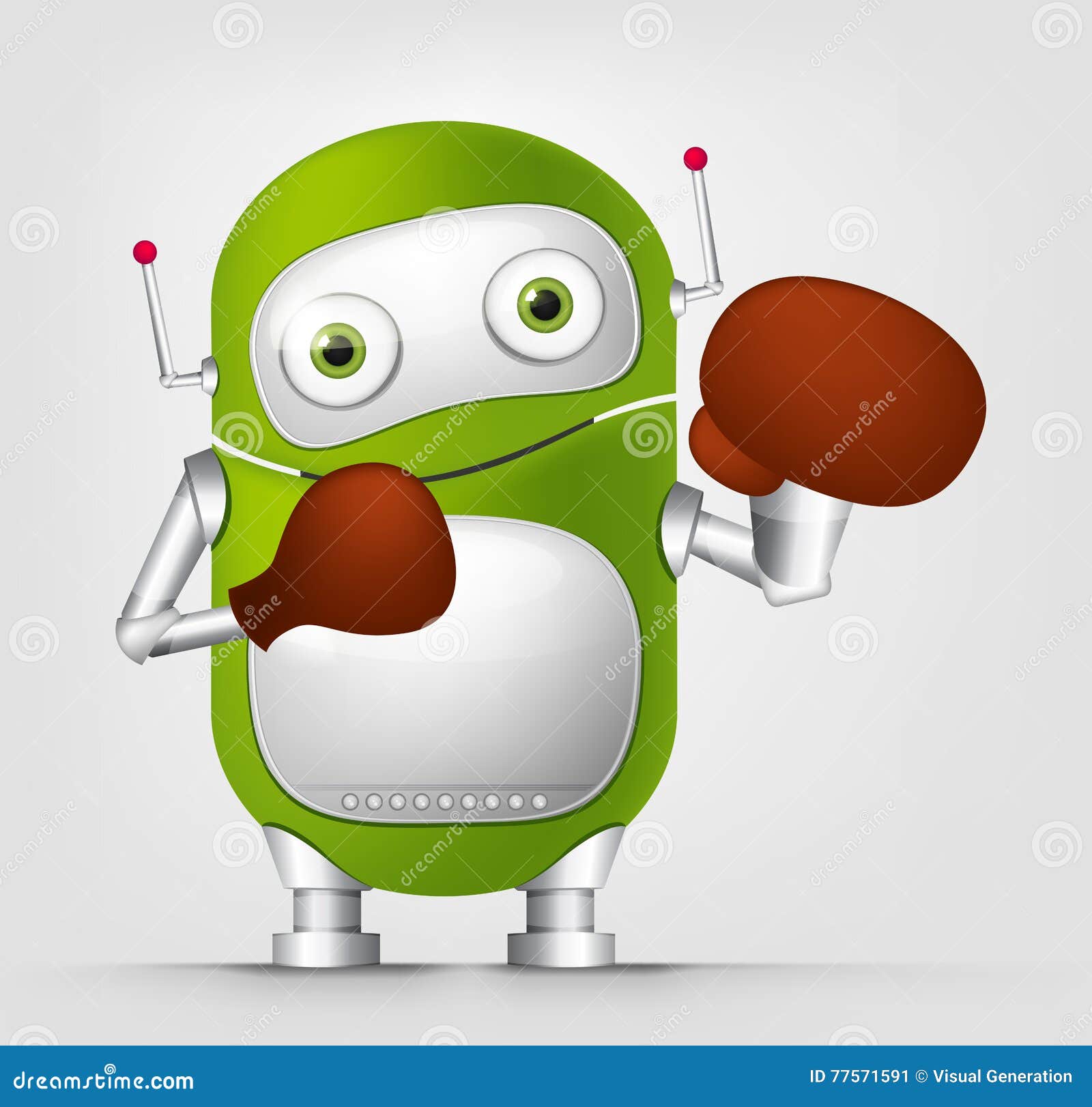 Green robot character stock illustration. Illustration of clipart ...