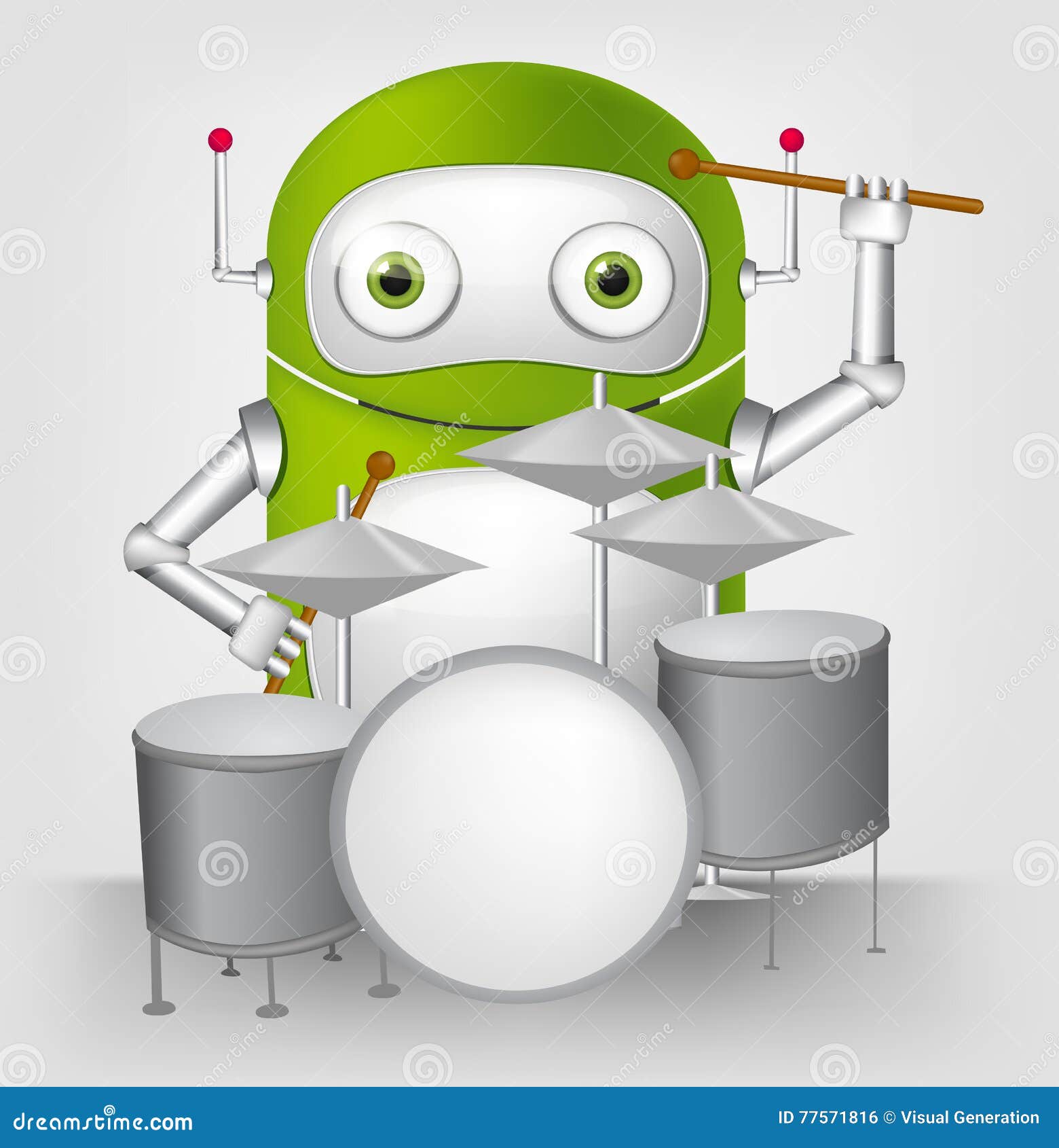 Green robot character stock illustration. Illustration of clipart ...