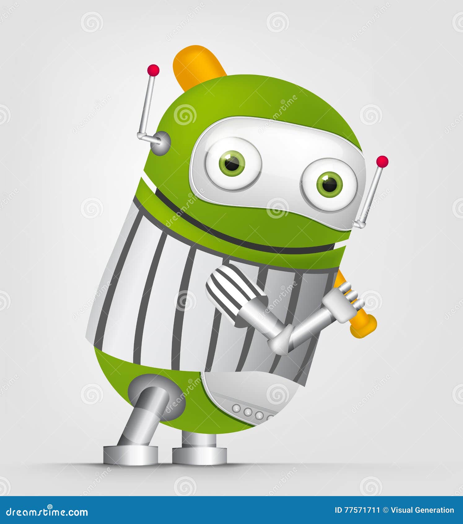 Green robot character stock illustration. Illustration of golf - 77571711