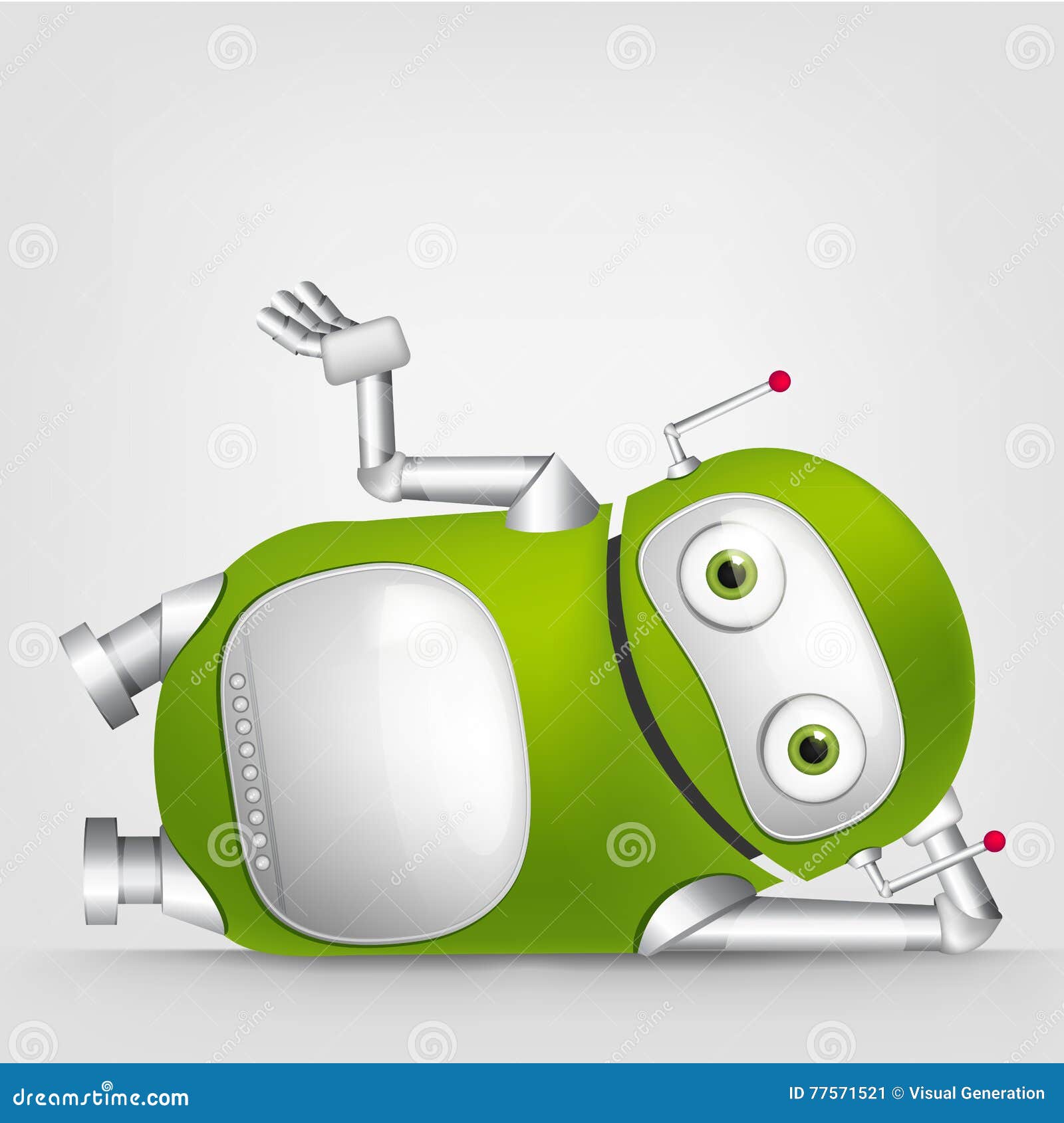 Green robot character stock illustration. Illustration of cyborg - 77571521