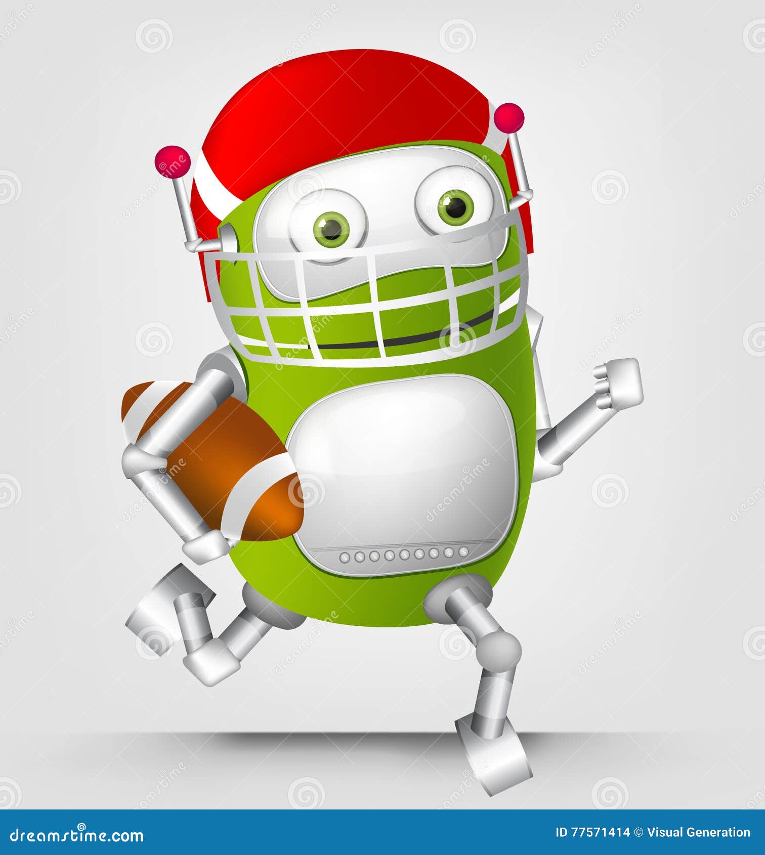 Green robot character stock illustration. Illustration of automated ...