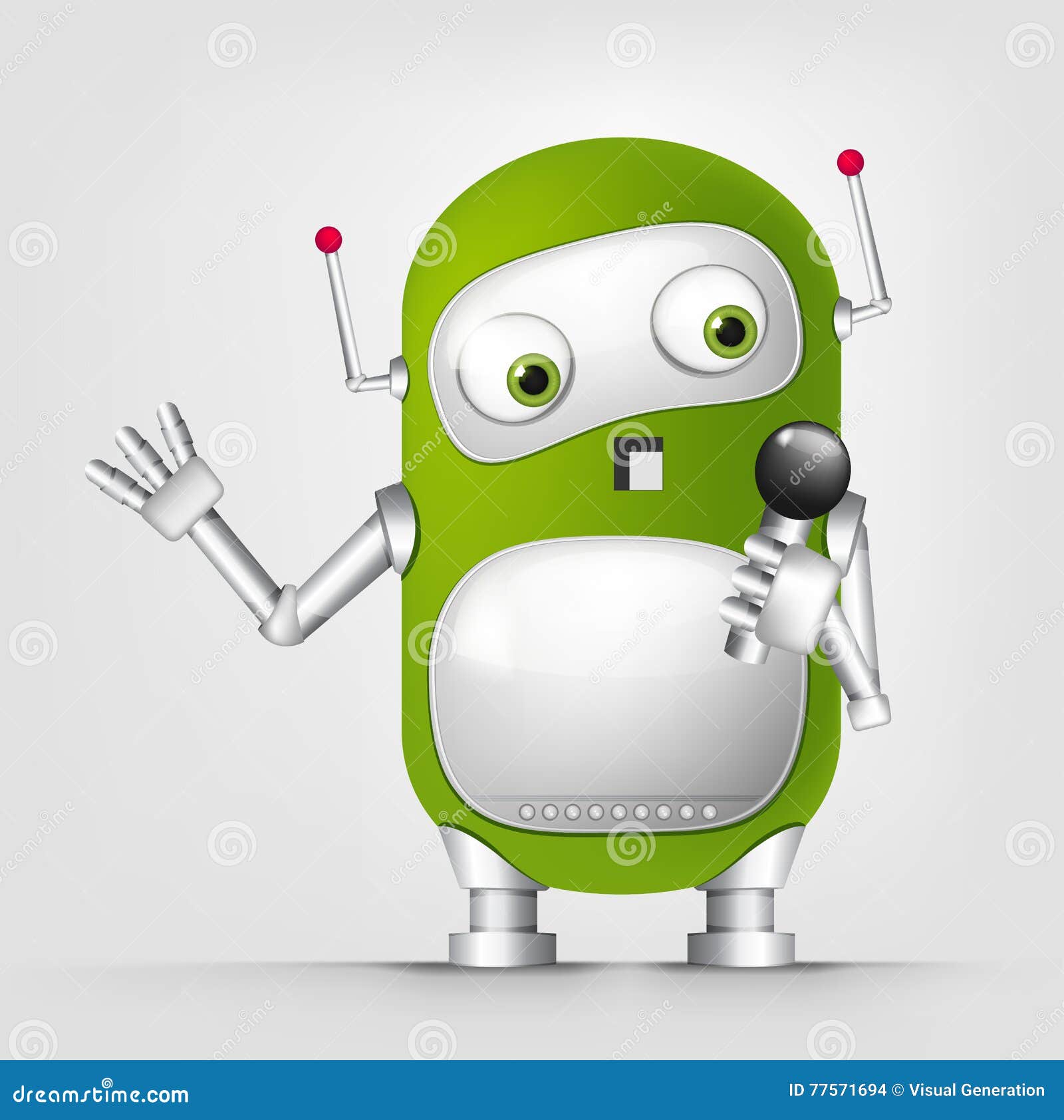 Singing Robot Cartoon Vector | CartoonDealer.com #42979789