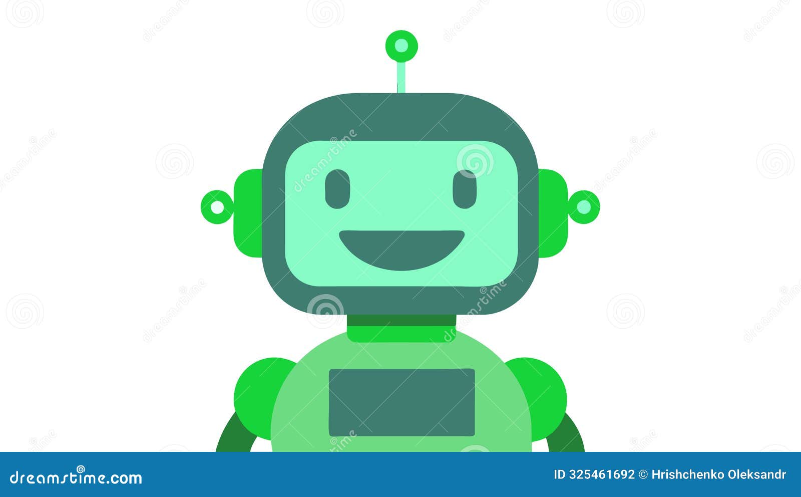 Green Robot Chatbot with a Smiling Face that Looks Like a Character or ...