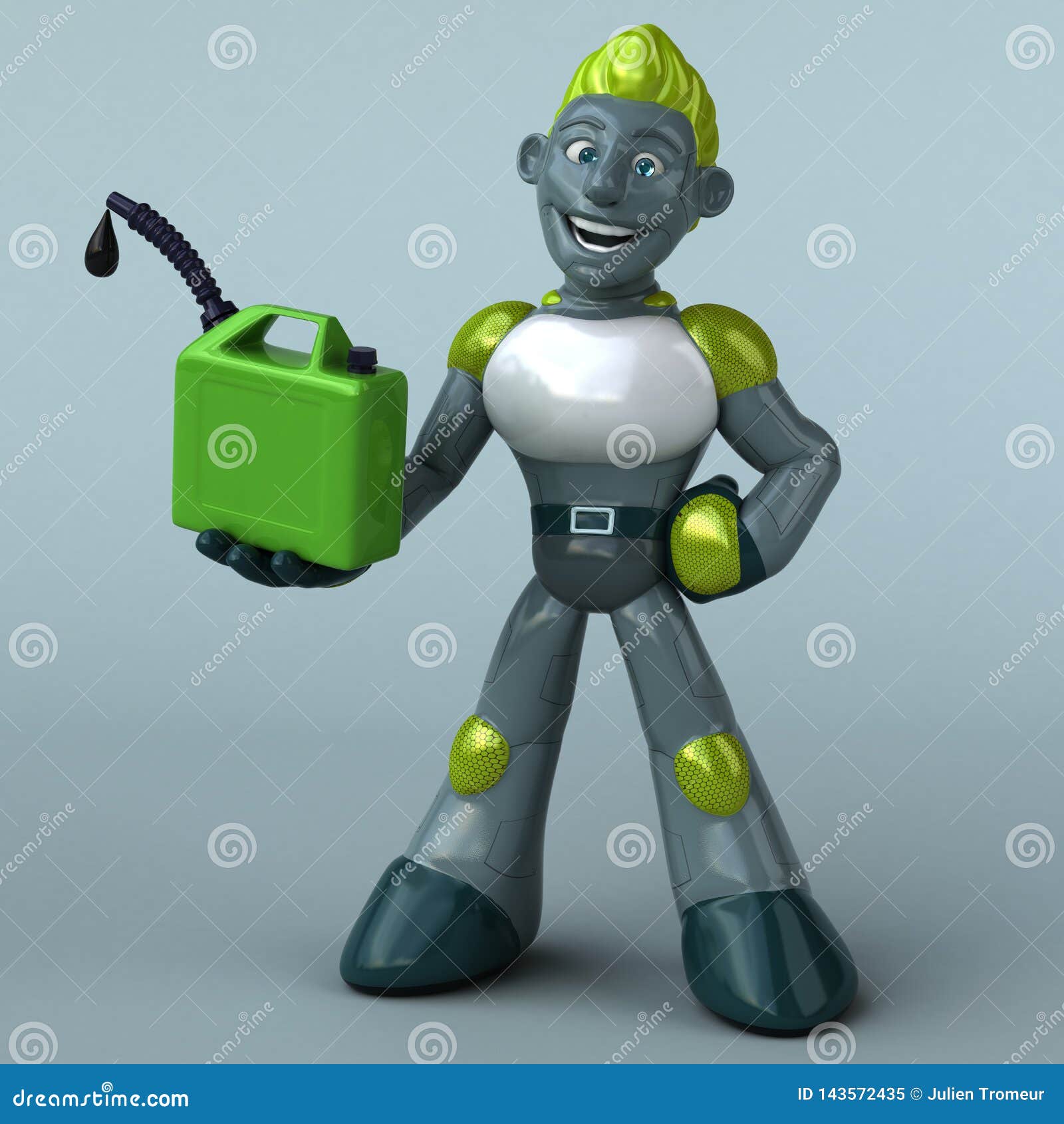 Green Robot - 3D Illustration Stock Illustration - Illustration of ...