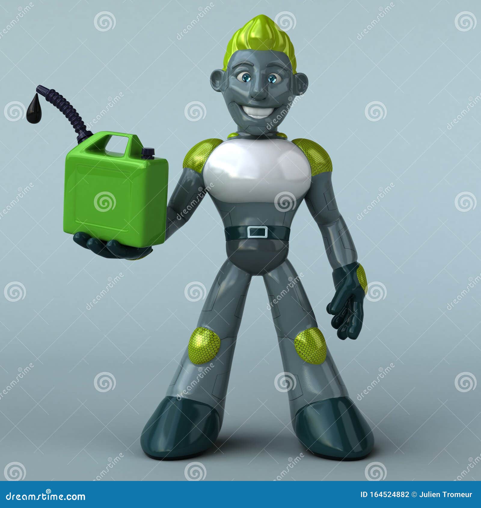 Green Robot - 3D Illustration Stock Illustration - Illustration of ...