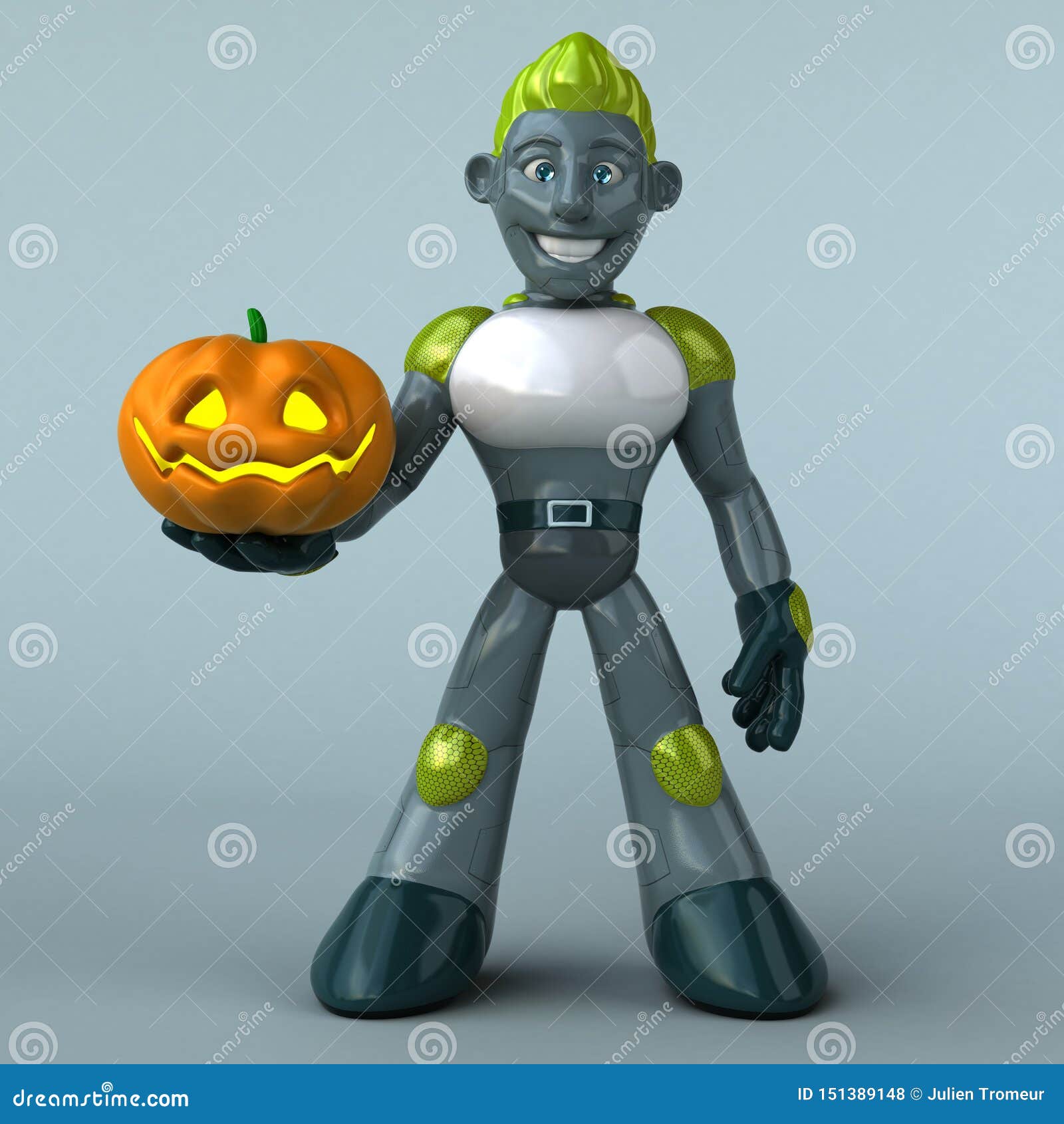 Green Robot - 3D Illustration Stock Illustration - Illustration of ...