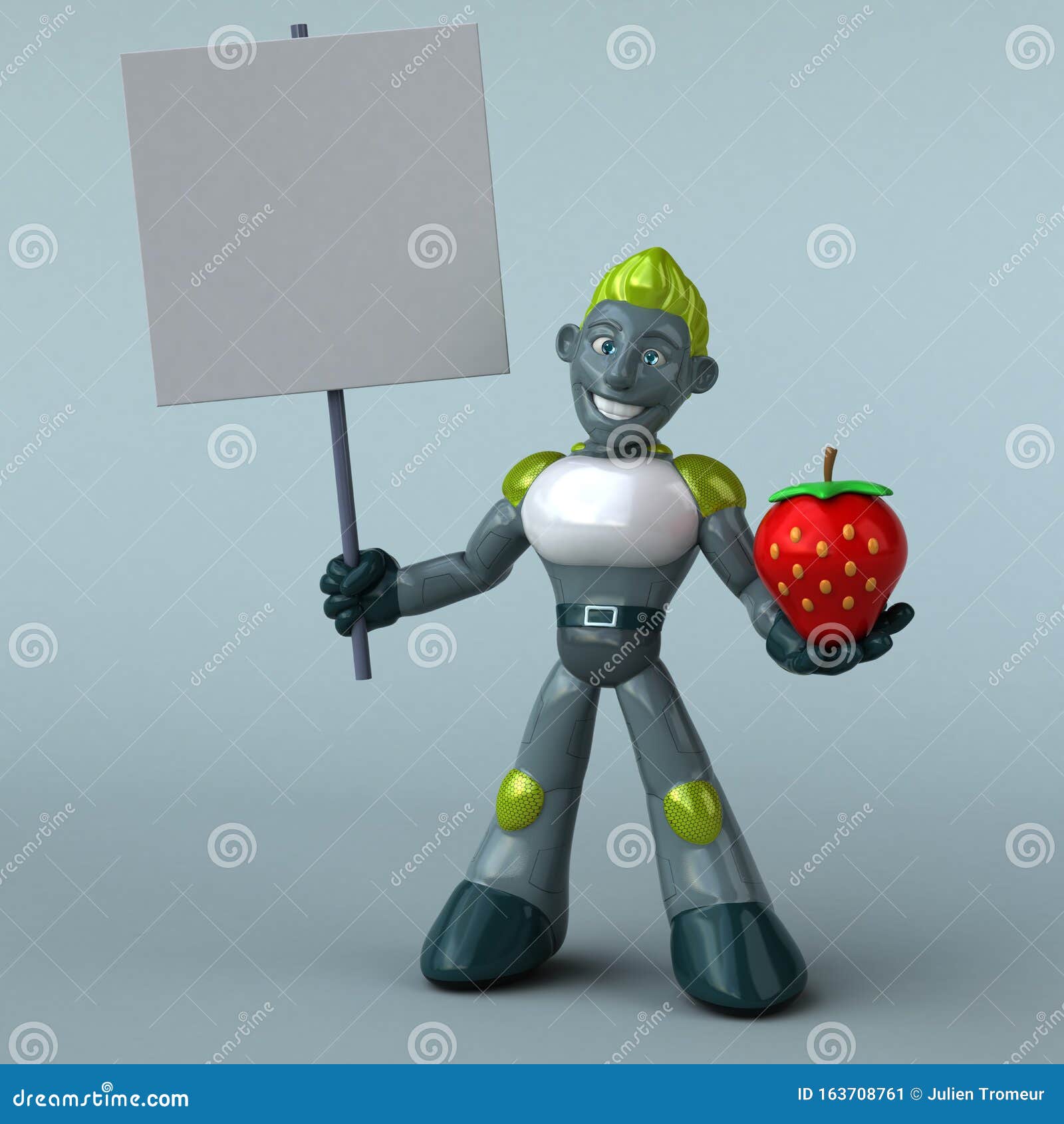Green Robot - 3D Illustration Stock Illustration - Illustration of ...