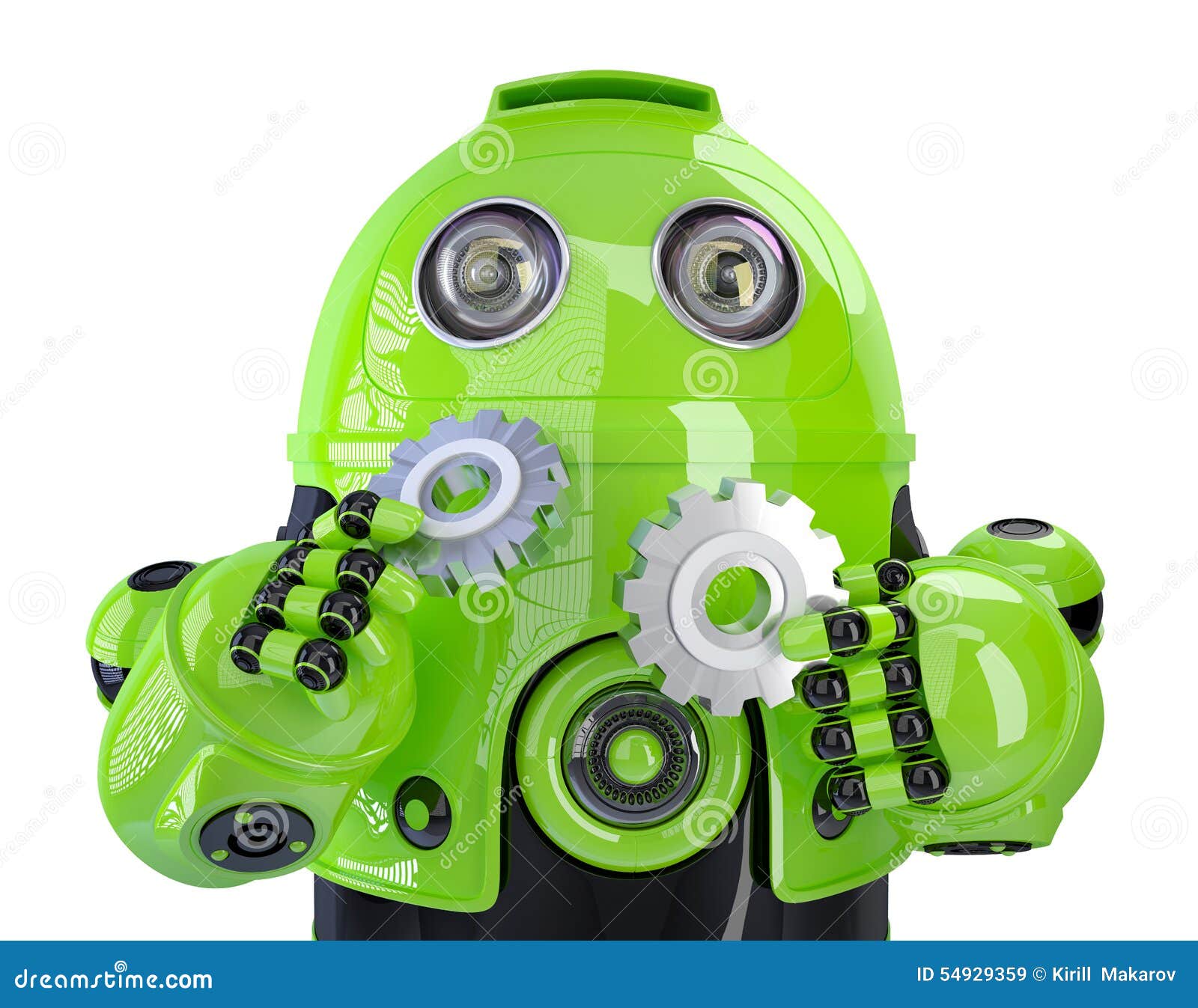 Robot With Gears Cartoon Vector | CartoonDealer.com #96868589