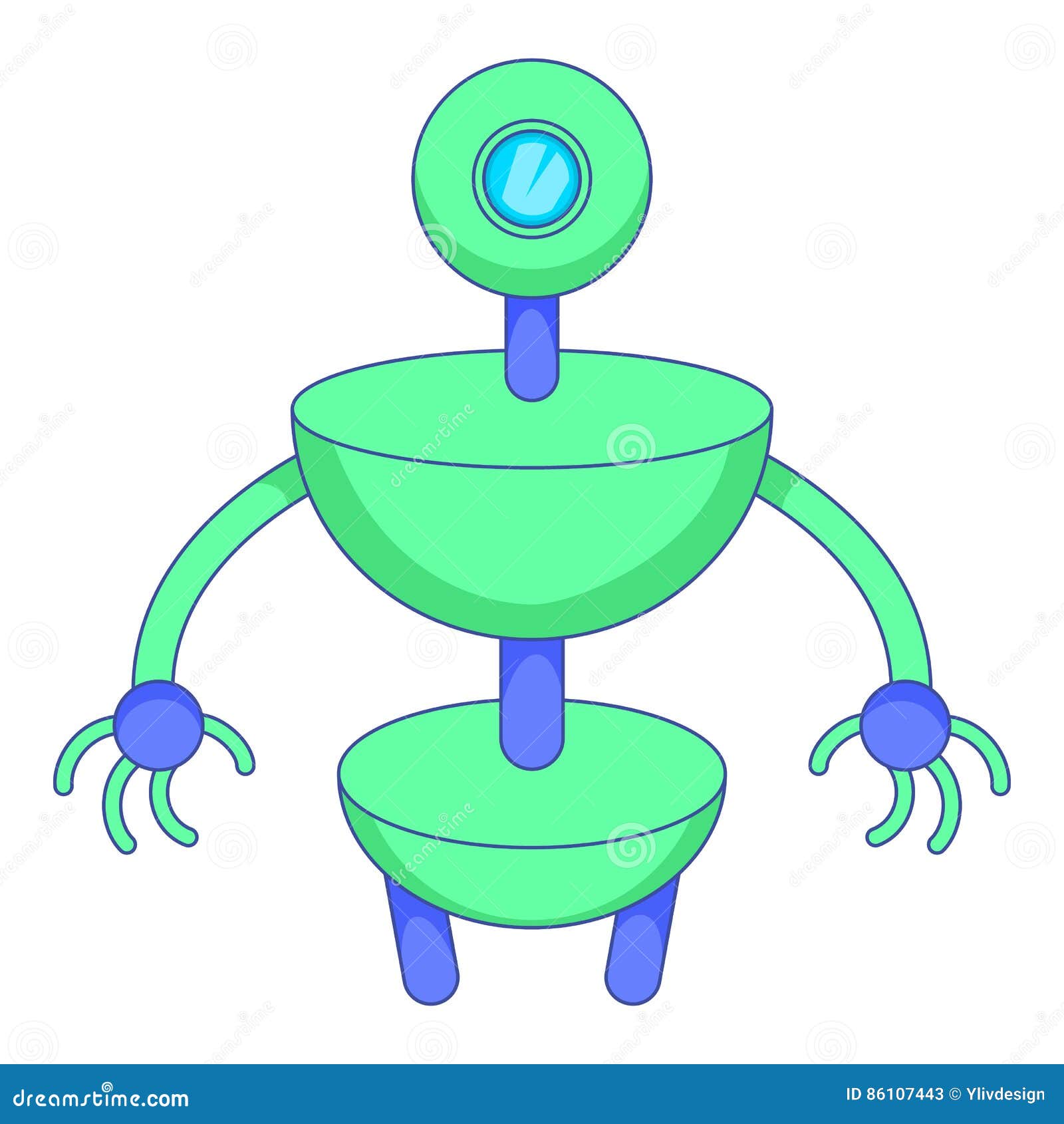 Green Robot Icon, Cartoon Style Stock Vector - Illustration of bionic ...