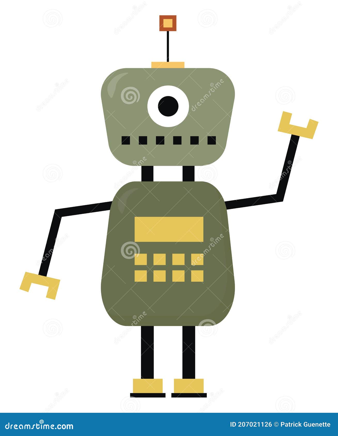 Green Robot, Illustration, Vector Stock Vector - Illustration of ...