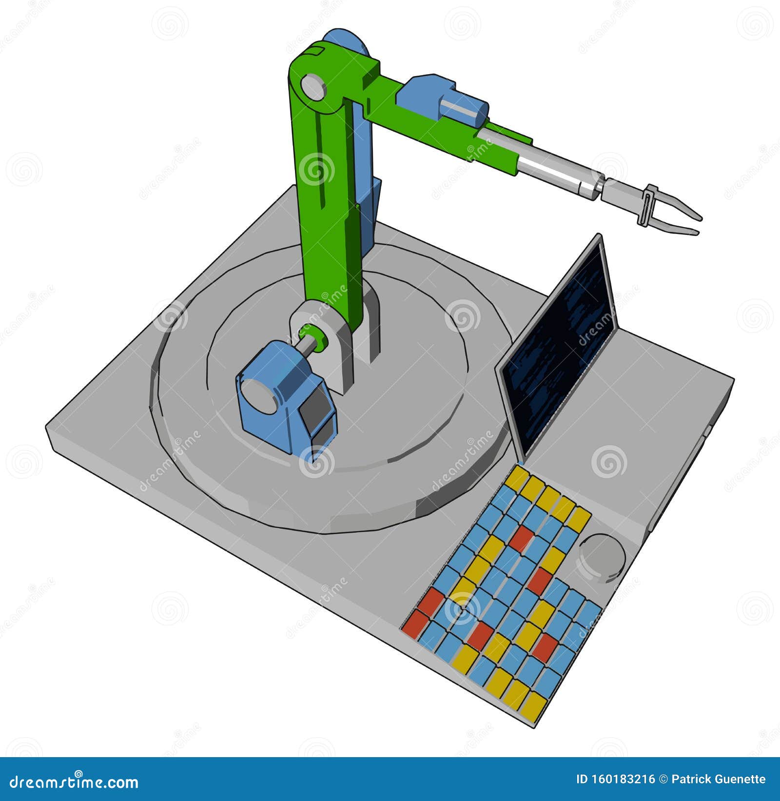 Green Robot Machine, Illustration, Vector Stock Vector - Illustration ...