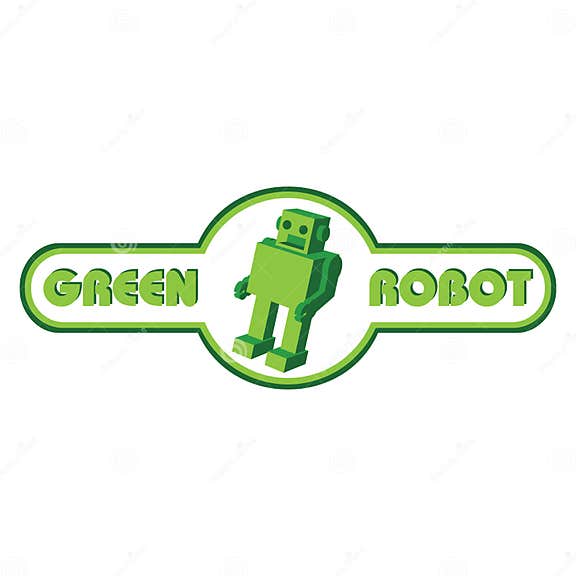 Green Colored Robot Vector Logo Stock Vector - Illustration of green ...