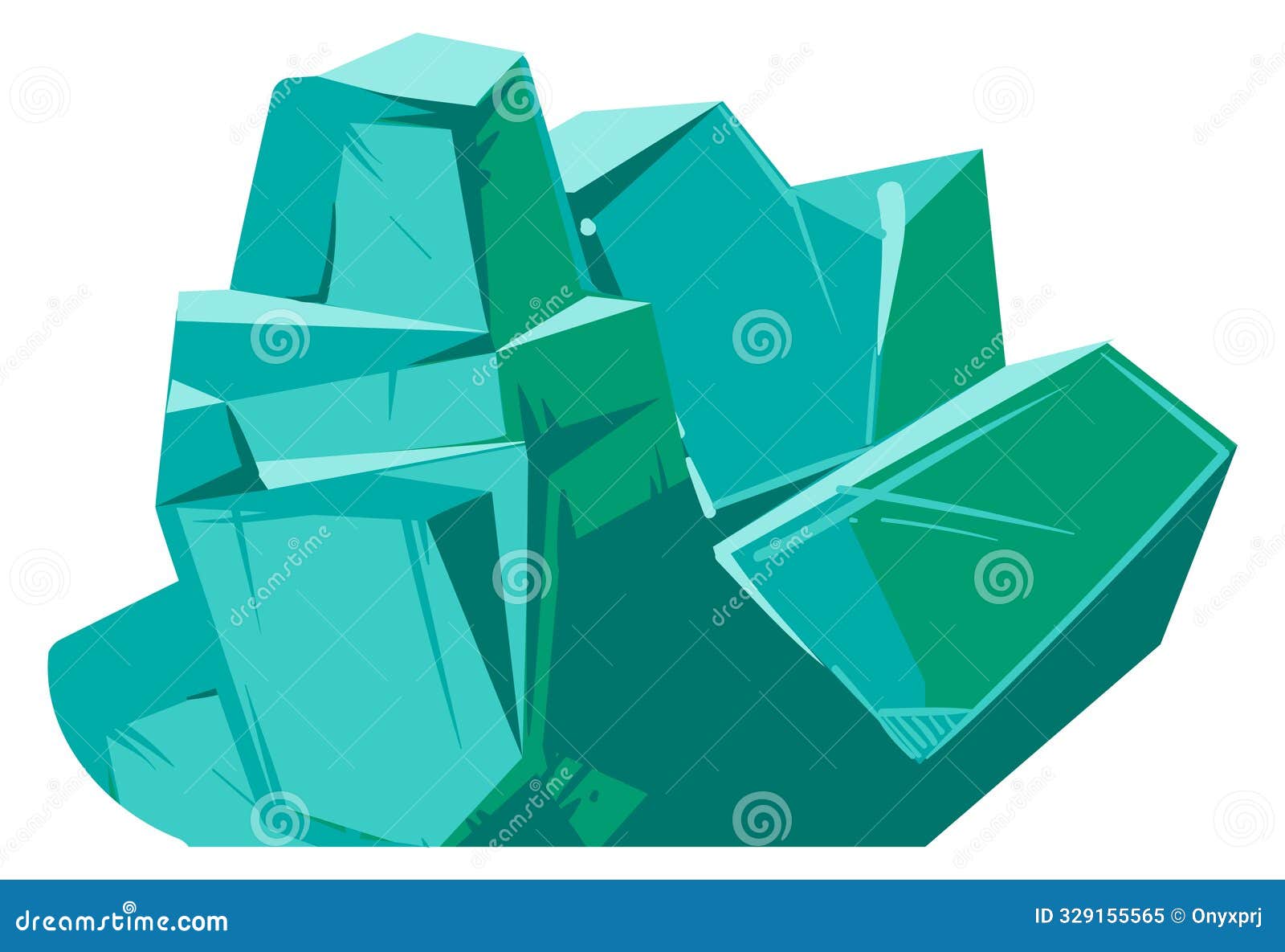 Green Rock Icon. Cartoon Game Ground Element Stock Vector ...