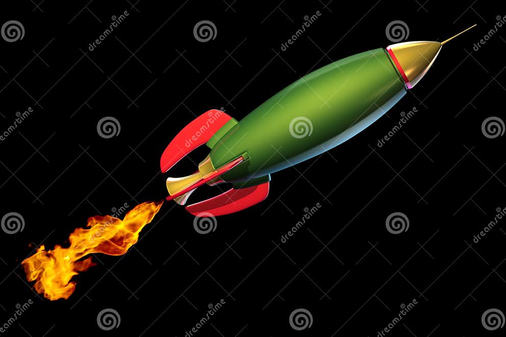 Green rocket stock illustration. Illustration of bomb - 15966676
