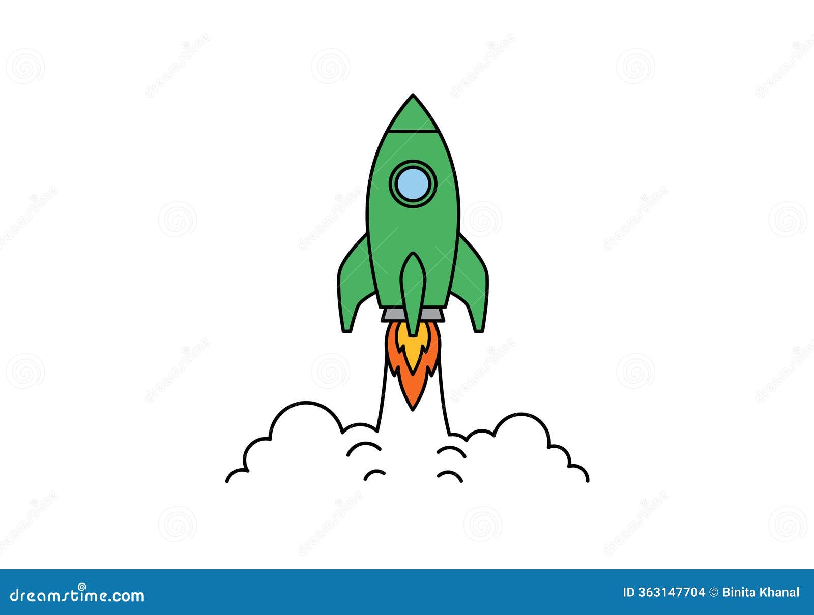 Clipart rocket launch stock vector. Illustration of launch - 363147704