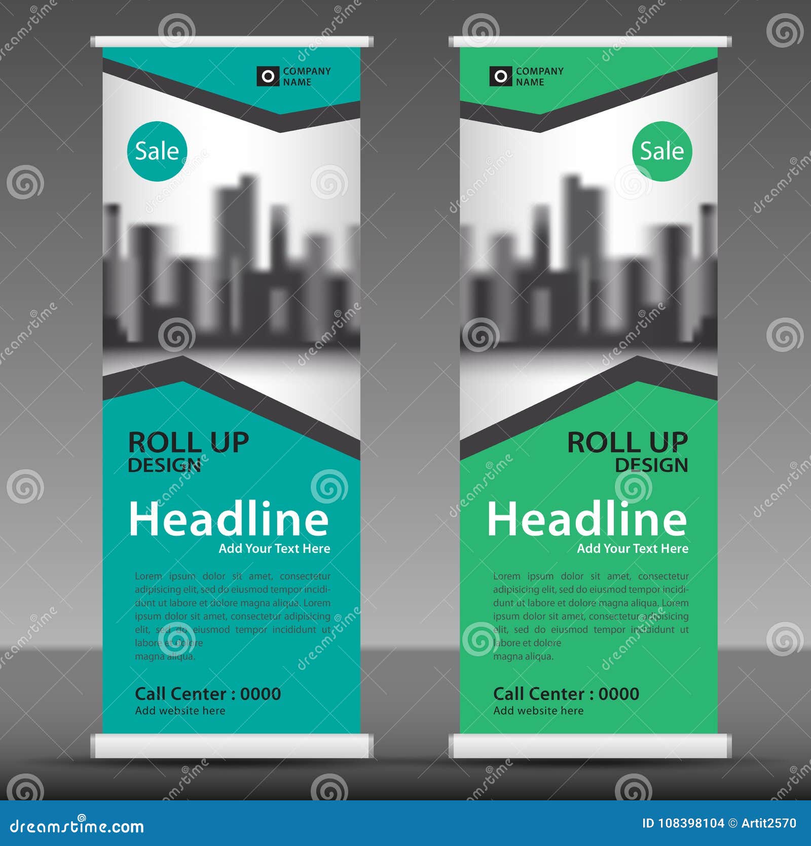 Green Roll Up Banner Template, Flyer Layout Vector, Pull Up, X-banner ...