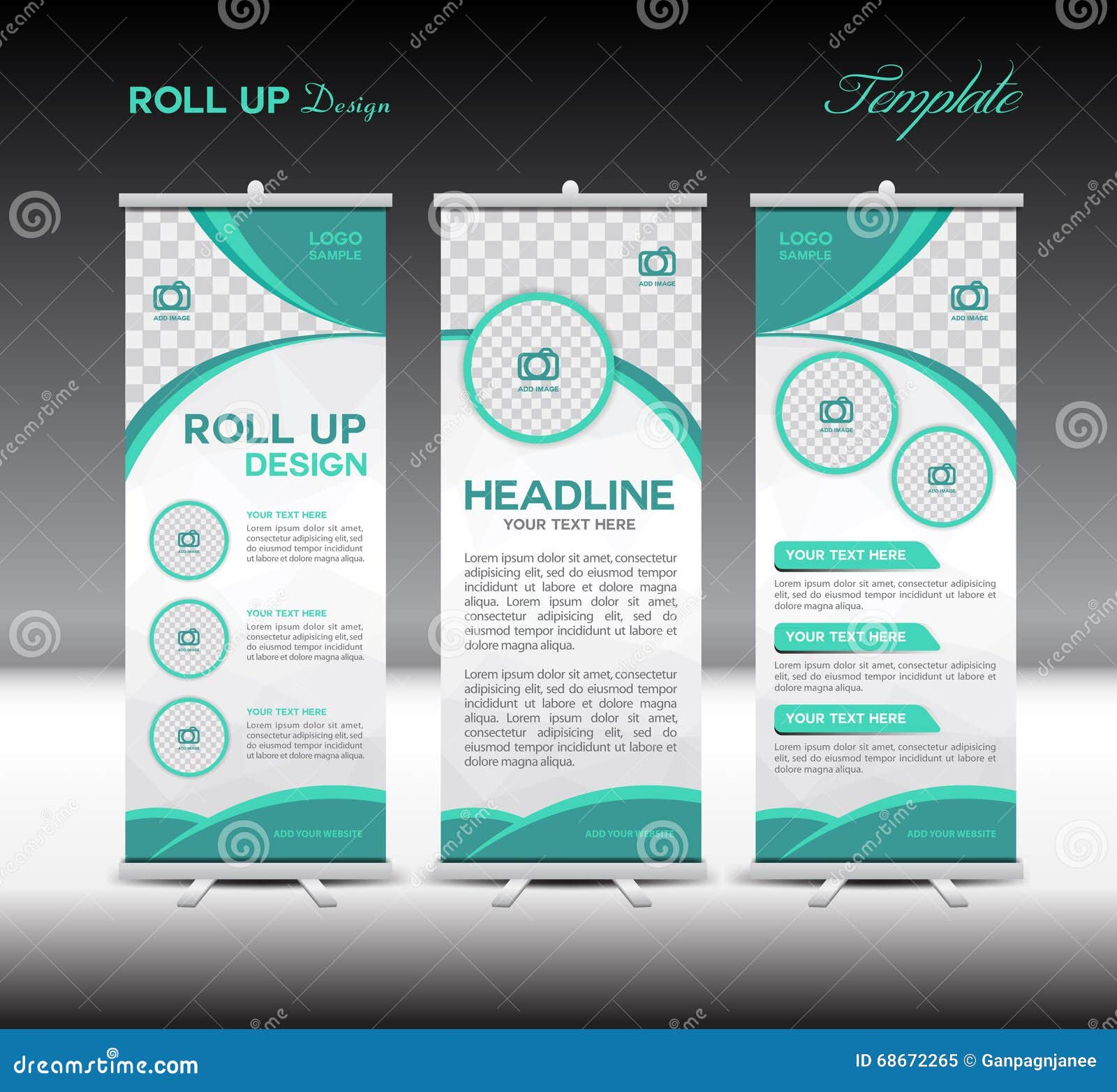 Green Roll Up Banner Template, Stand Template Design ,banner Template ...
