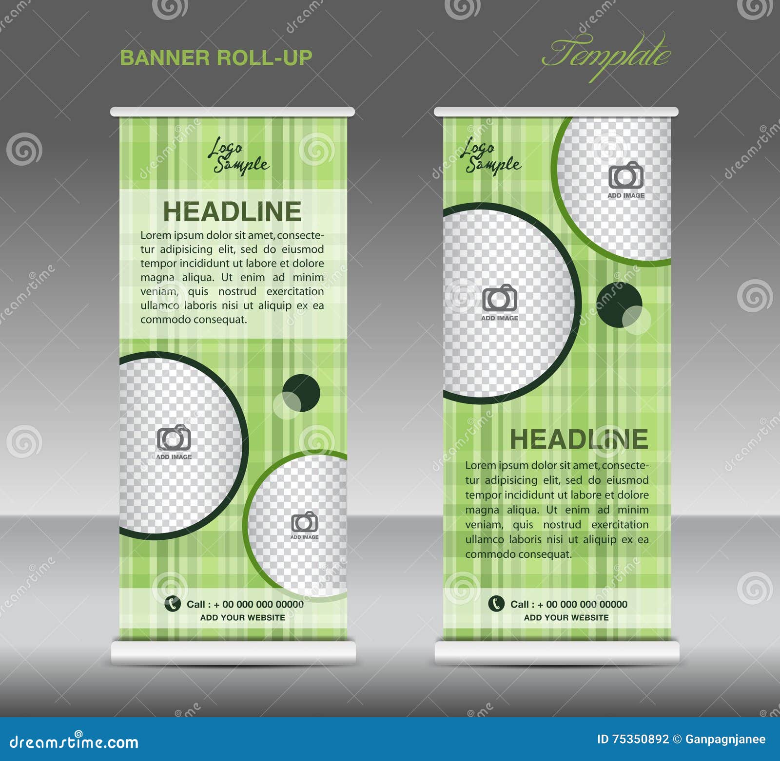 Green Roll Up Banner Template Vector, Roll Up Stand, Display, Ba Stock ...
