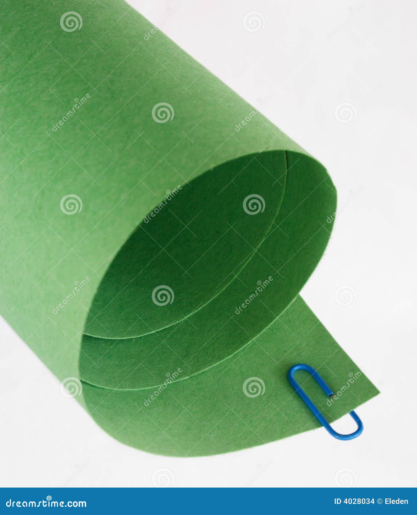 Green Rolled Paper Abstract Stock Photo - Image of clip, white: 4028034
