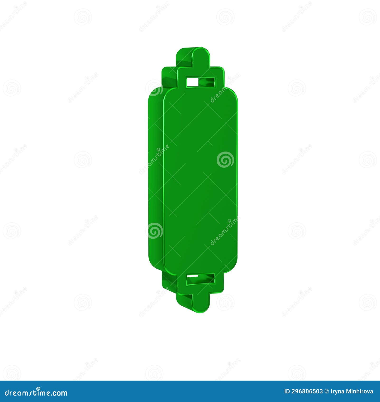 Green Rolling Pin Icon Isolated on Transparent Background. Stock ...