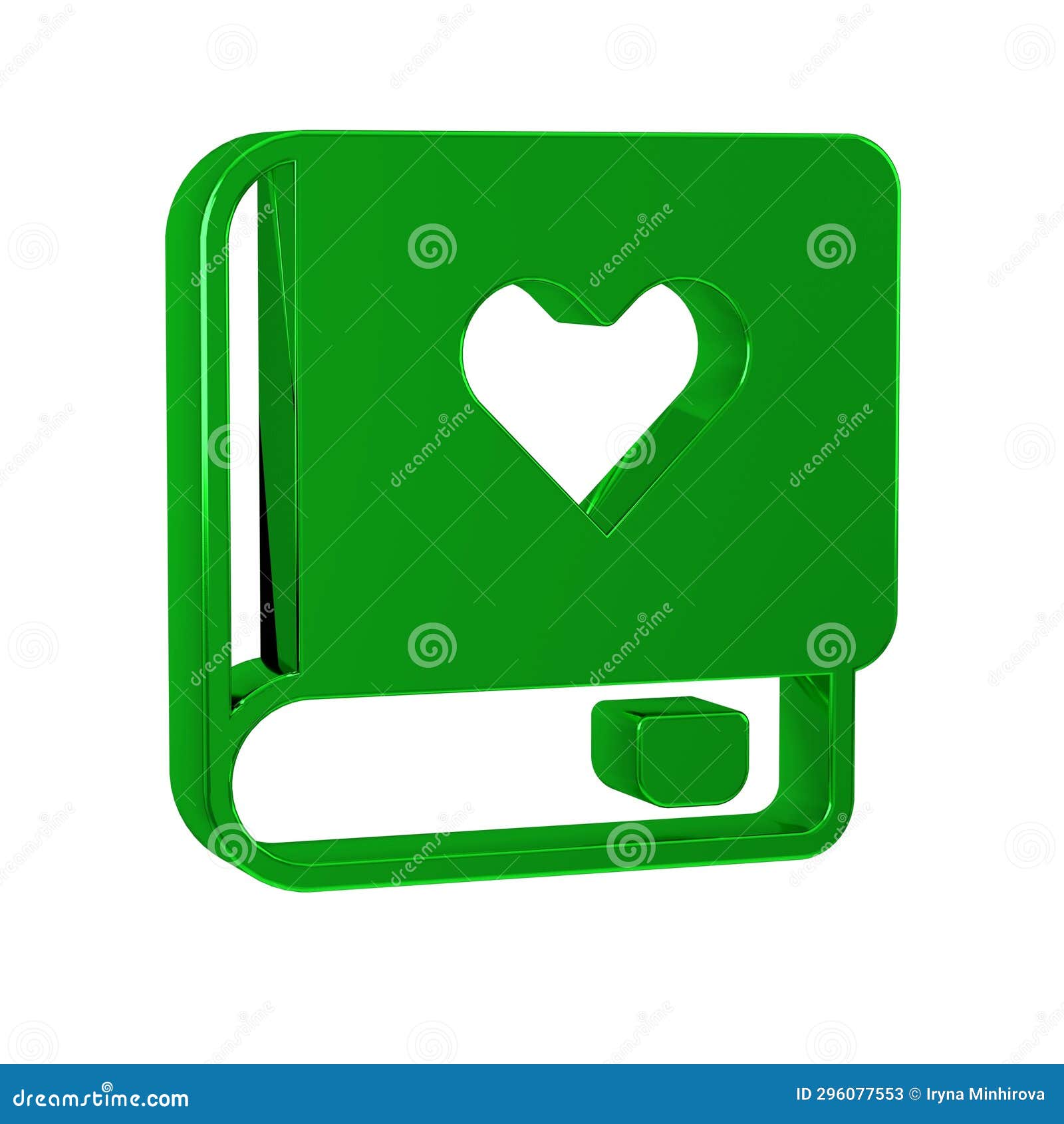 Green Romance Book Icon Isolated on Transparent Background. Stock ...