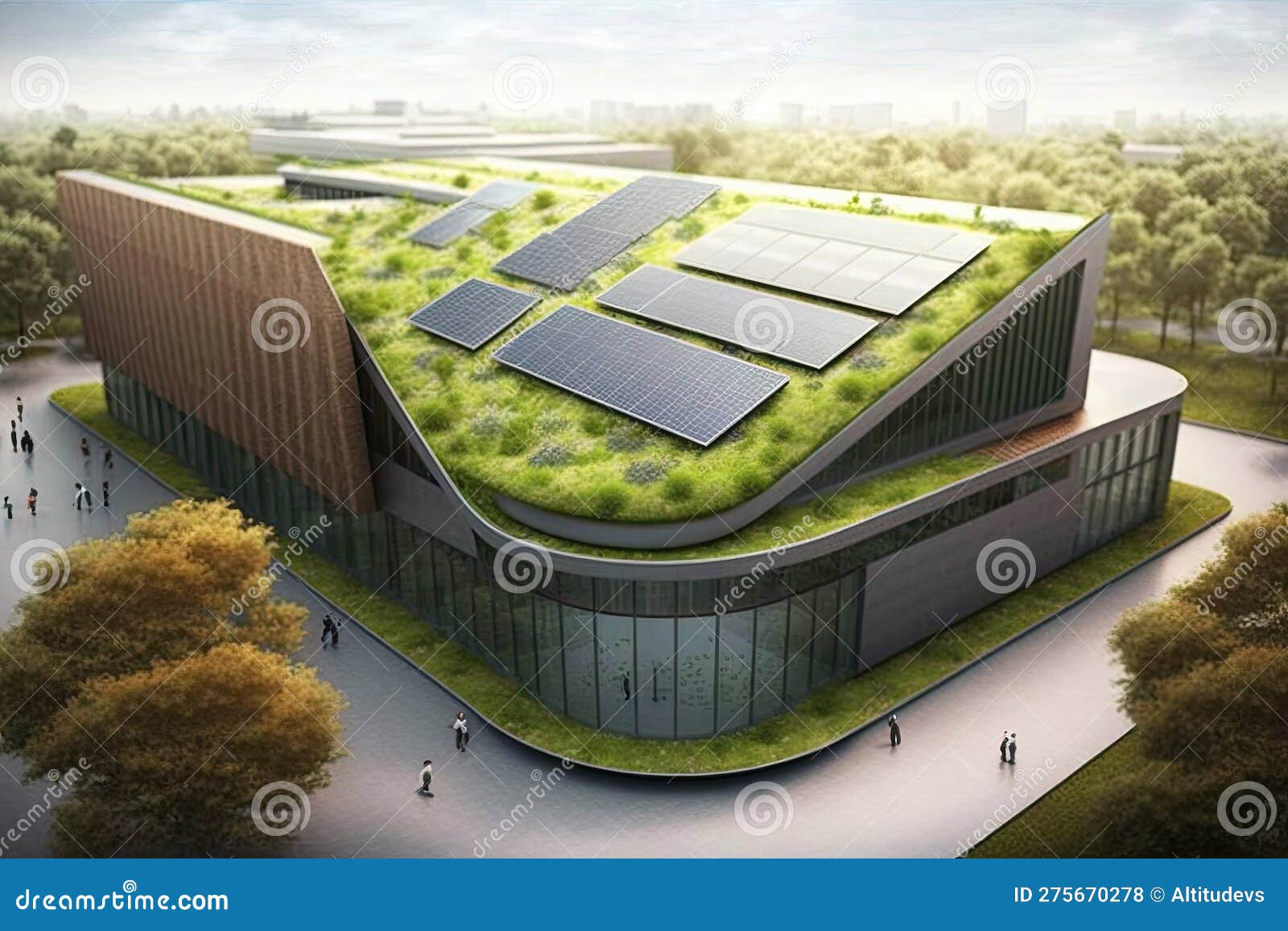 Green Roof and Solar Panels on Eco-friendly Factory Building Stock ... Green Roof and Solar Panels on Eco-friendly Factory Building Stock ...