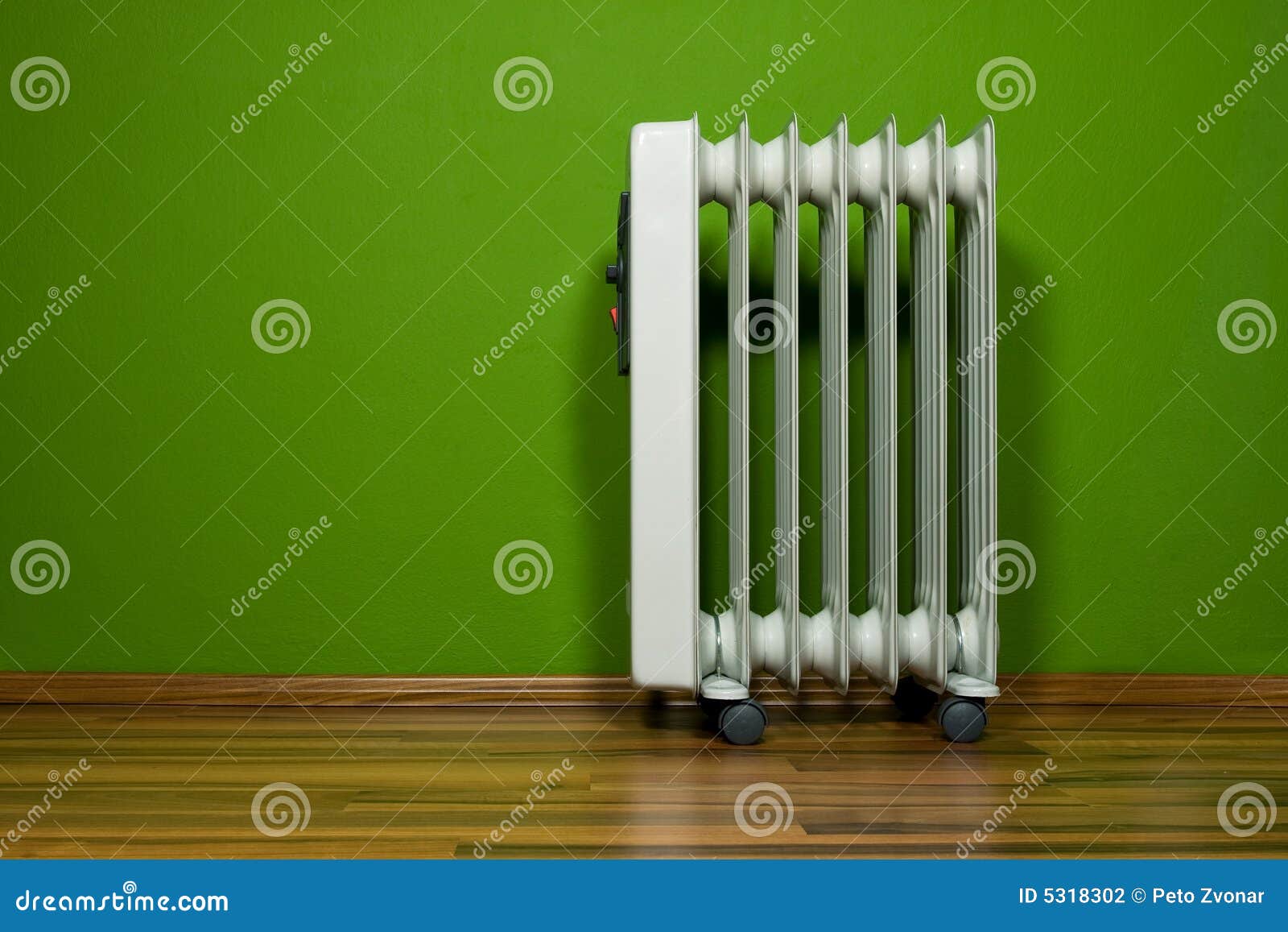 Green room with radiator stock photo. Image of green, interior - 5318302