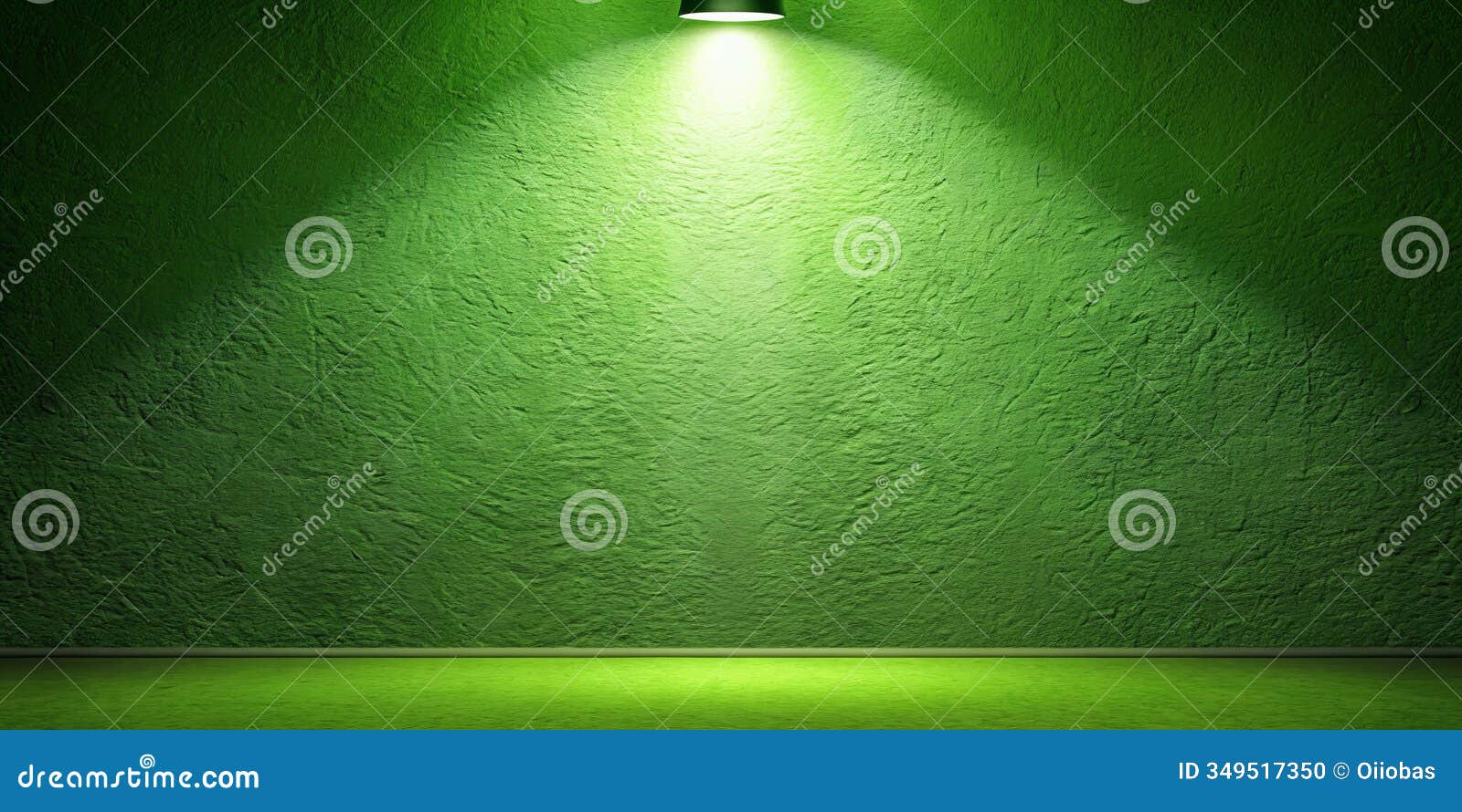 Green Room Spotlight Overhead Perspective, Textured Wall, Illuminated ...