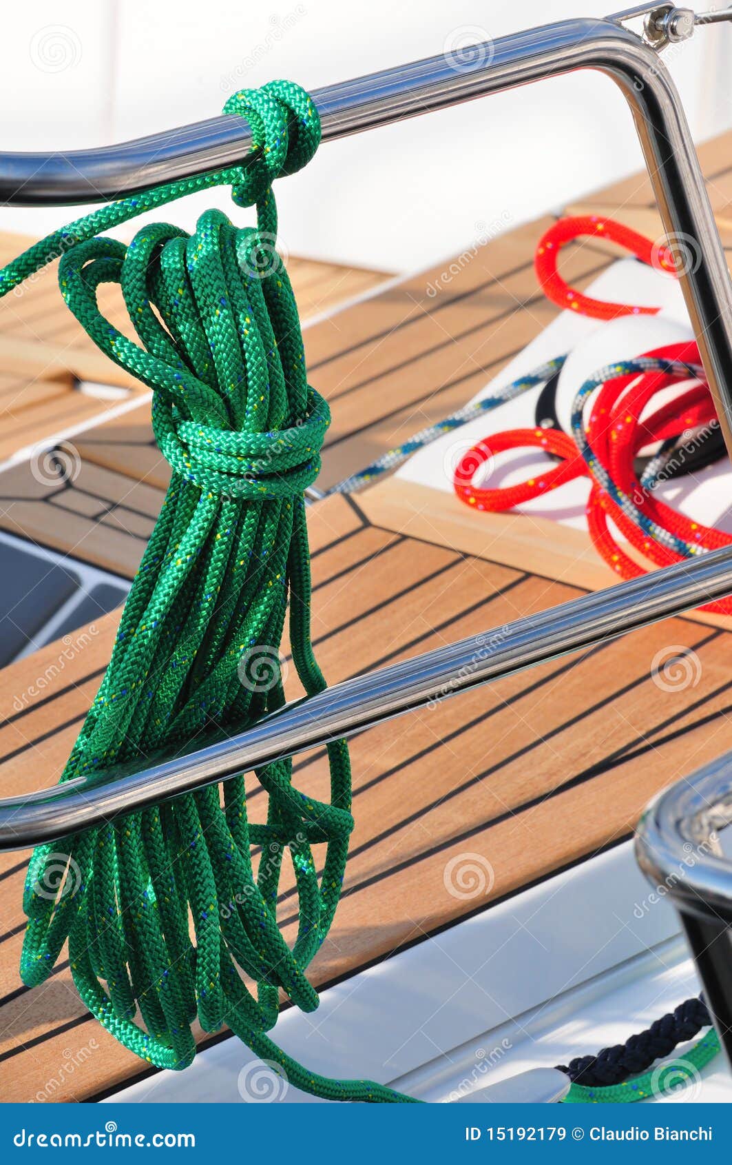 Green rope stock image. Image of circle, nautical, sailboat - 15192179