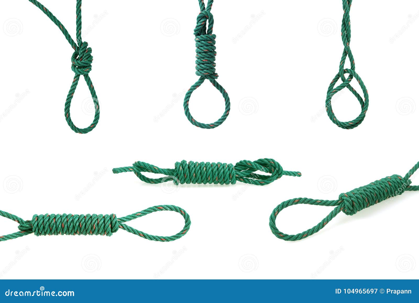 Green rope tied the knot stock image. Image of cotton - 104965697