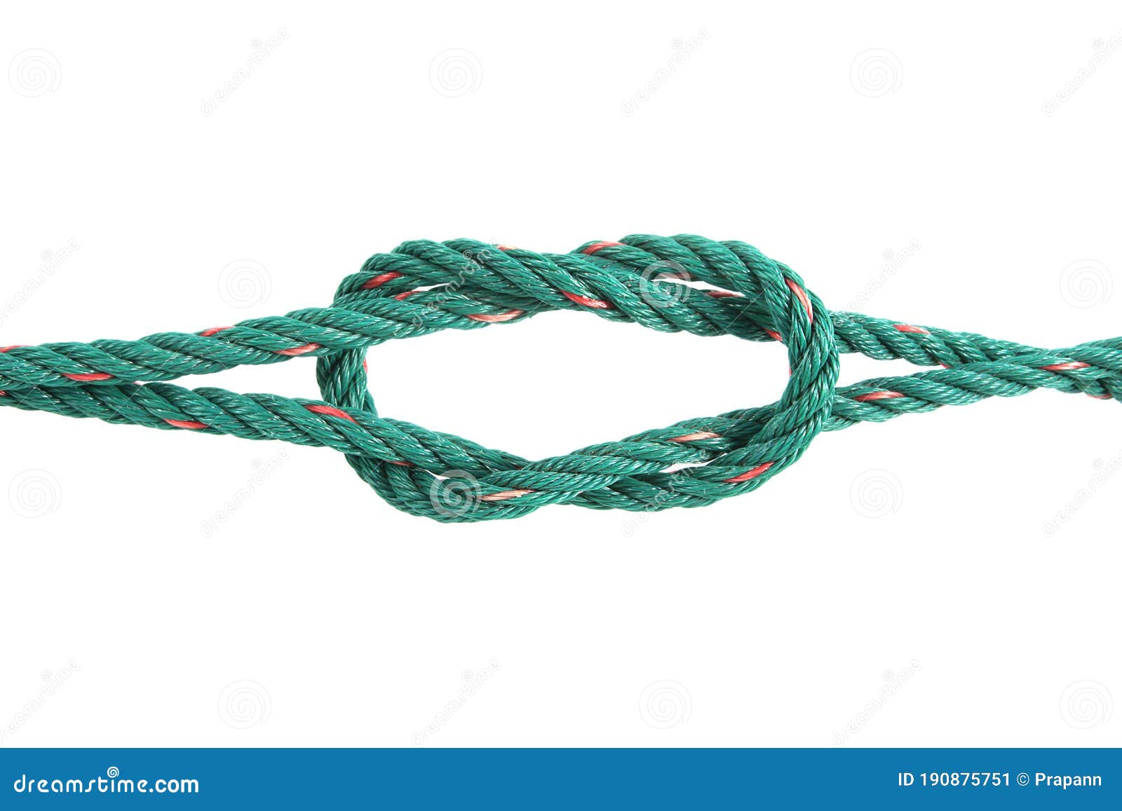 Green Rope Tied the Knot on White Background Stock Image - Image of ...