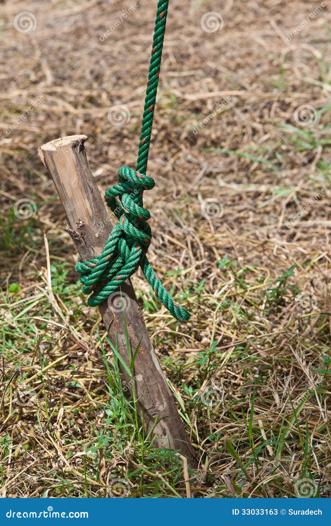 Green Rope Use in Construction Site Stock Image - Image of hitch ...