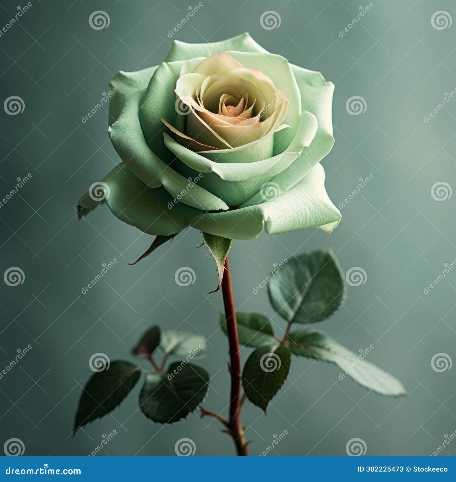 Dreamy Sage Green Rose Cgi on Dark Background with Harmonious Color ...