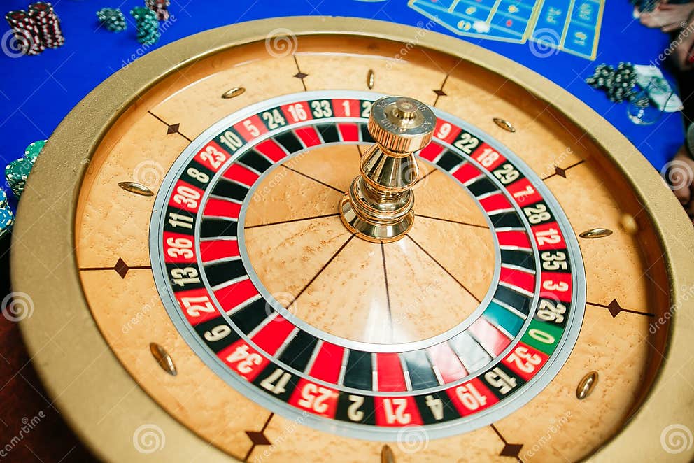Green Roulette Table with Colored Chips Ready To Play Stock Photo ...